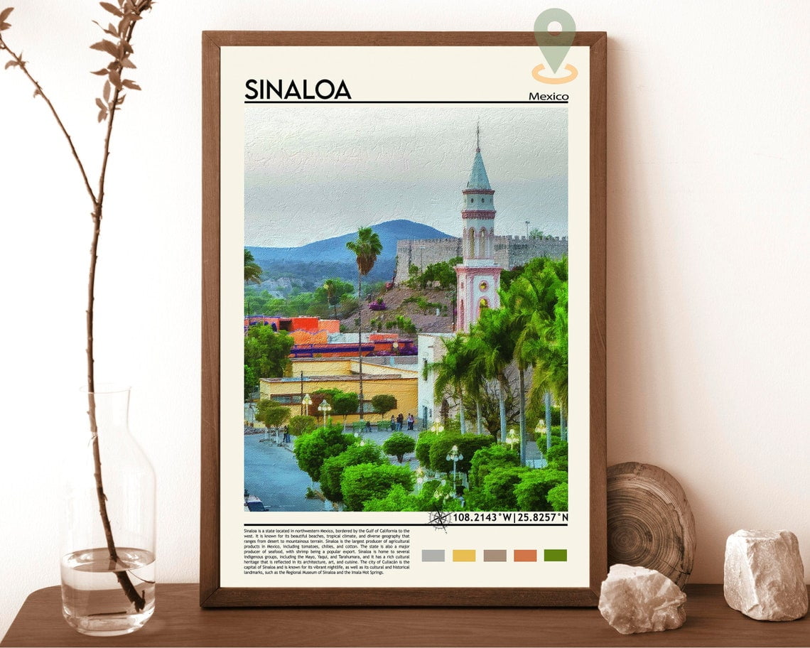 Sinaloa Print, Sinaloa Poster, Sinaloa Wall Art, Sinaloa Travel ...