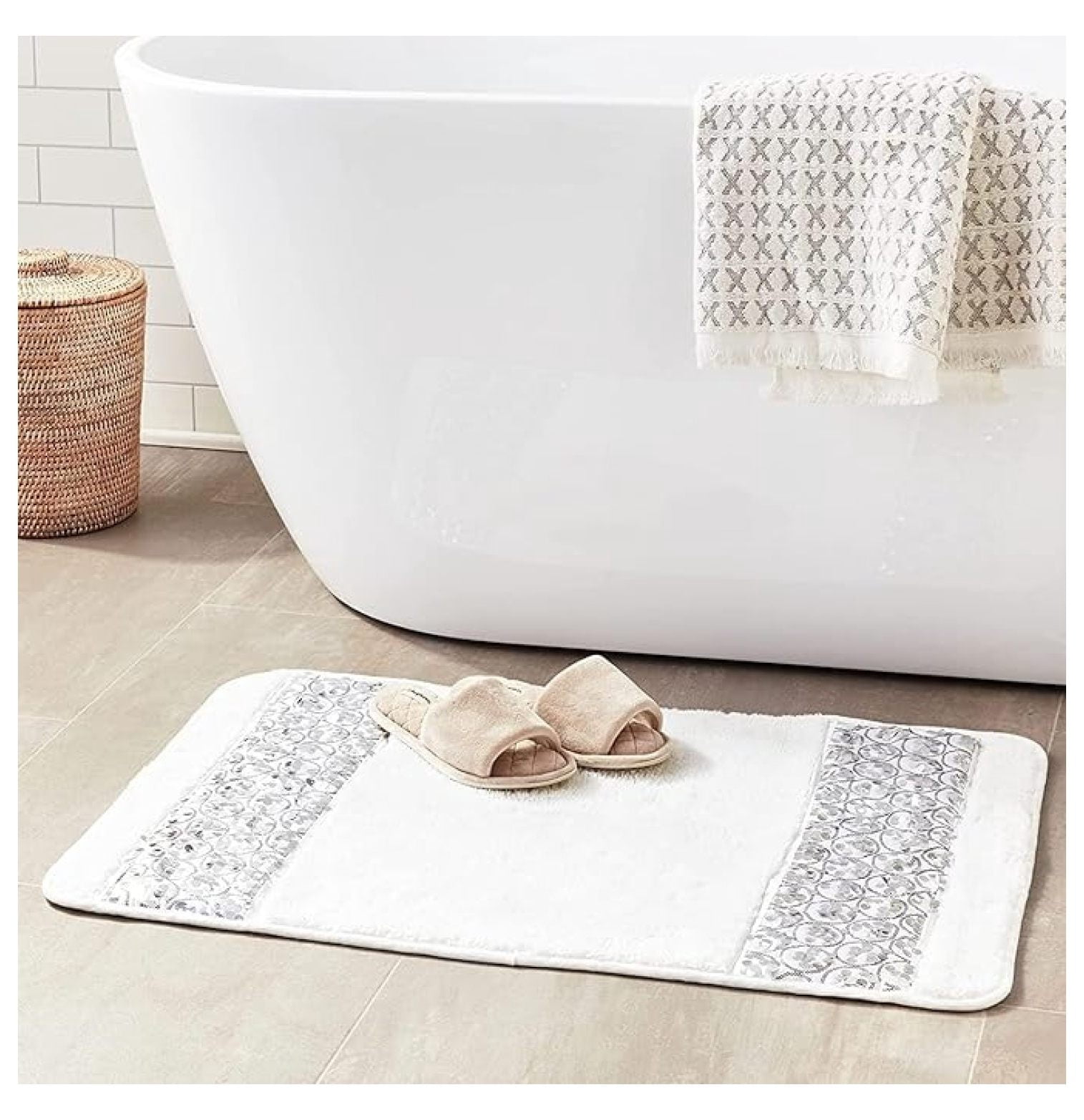 Sinatra Modern Bathroom Rug Classic Luxury Bath Rug Contemporary Decor ...