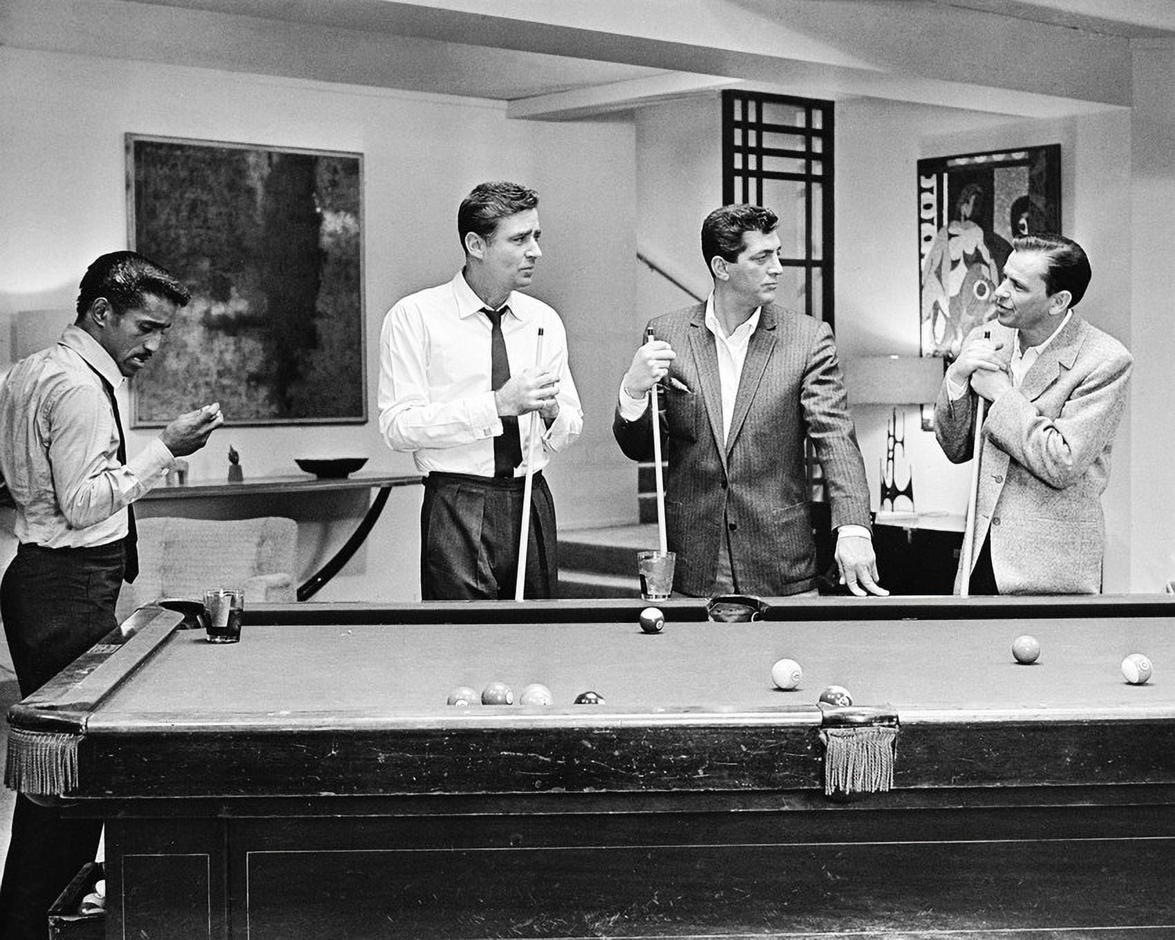 Sinatra Rat Pack By Pool Table 24x36 Classic Hollywood Poster - Walmart.com