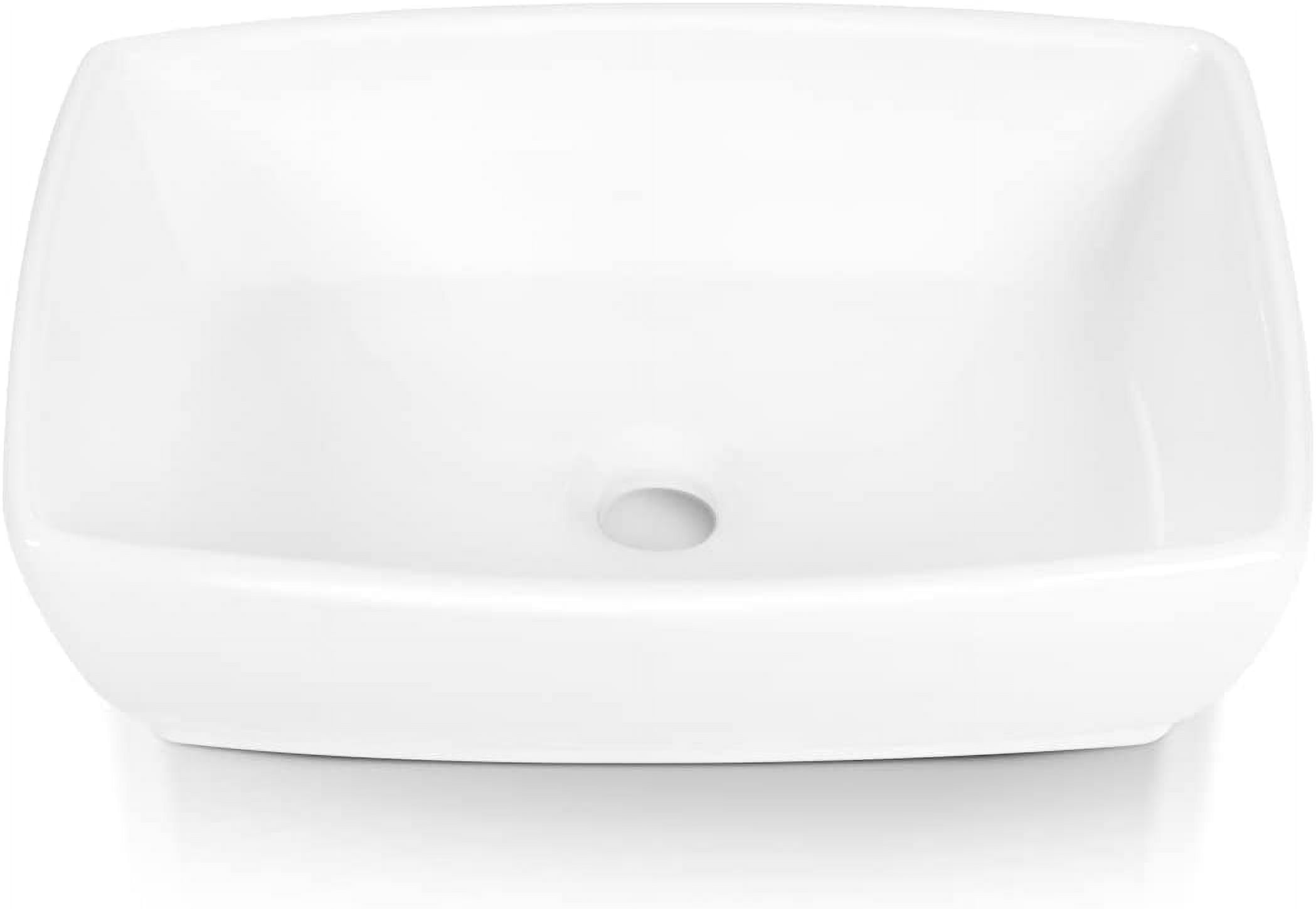Sinber 19" x 14" x 5" White Rectangular Ceramic Countertop Bathroom Vanity Vessel Sink C4181-OL ...