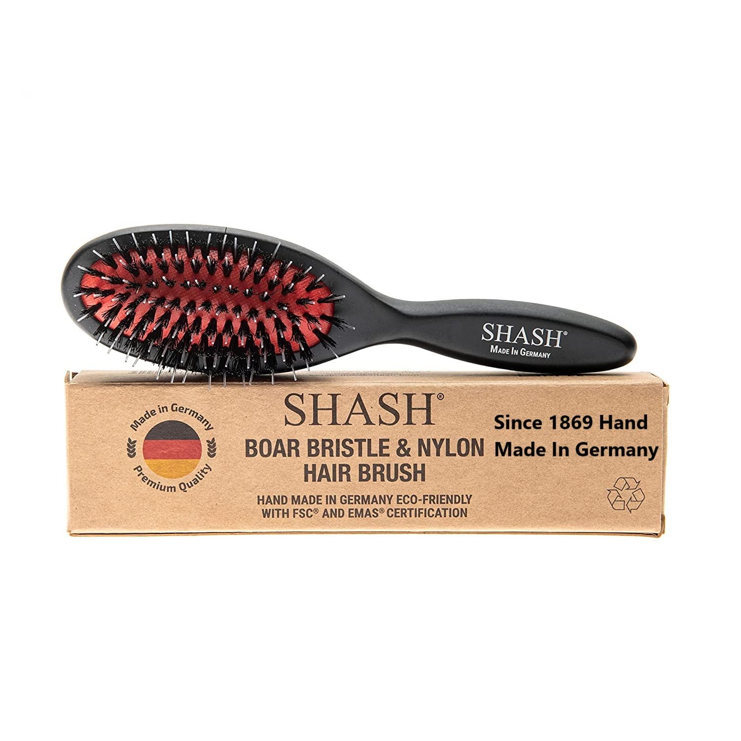Since 1869 Hand Made In Germany - Nylon Boar Bristle Brush Suitable For Normal to Thick Hair ...