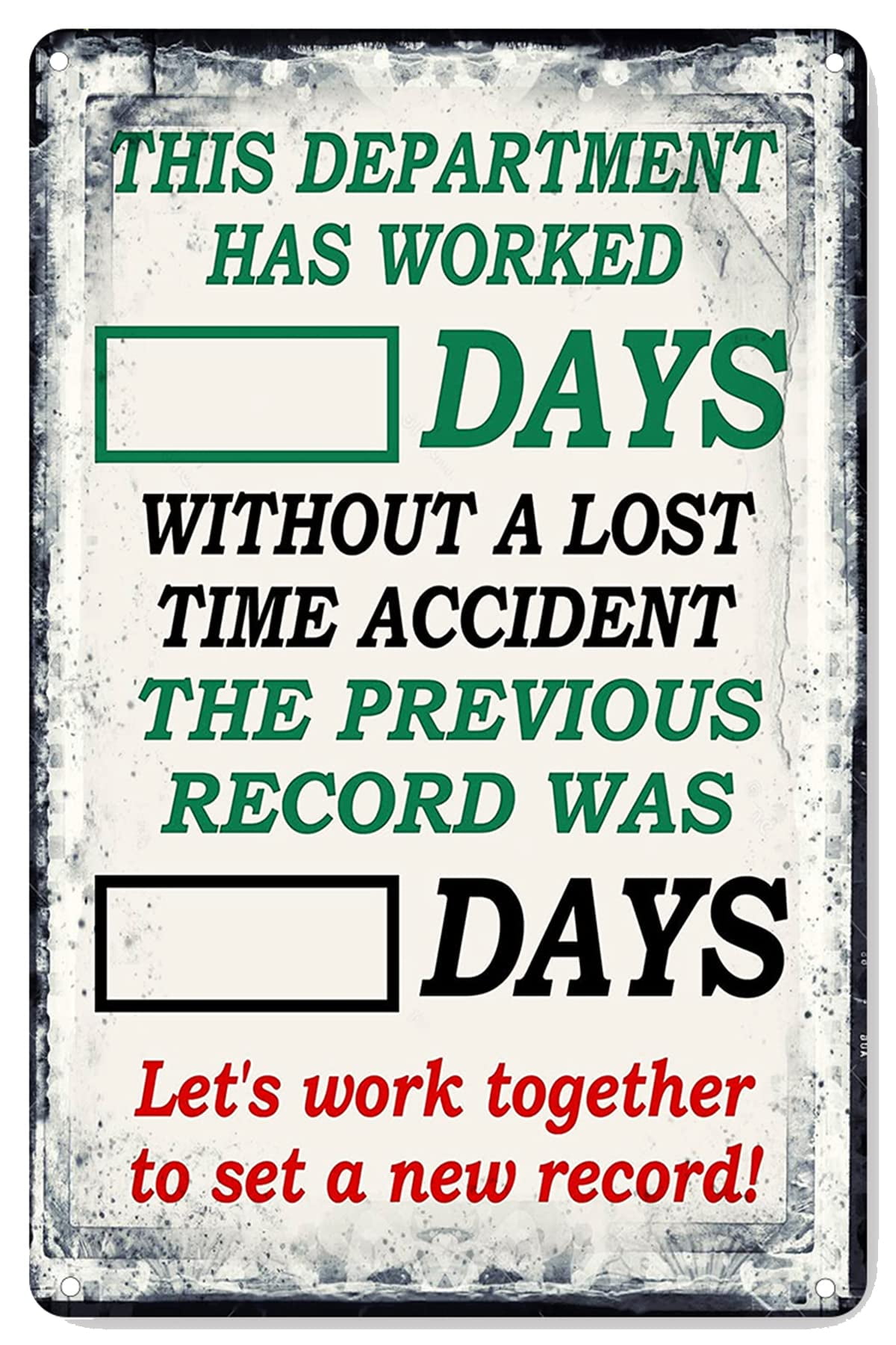 Since Last Incident Sign Days Without Accident Sign Day Counter Signs ...