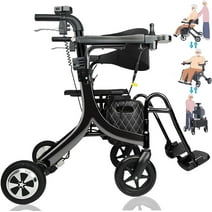 Drive Medical Clever Lite LS Rollator Walker with Seat and Push Down ...