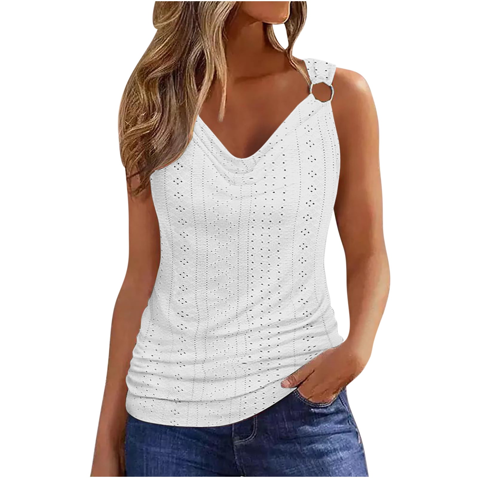 SincereX Ladies Tanks Dressy Ladies Summer Tank Top Eyelet Tank Tops ...