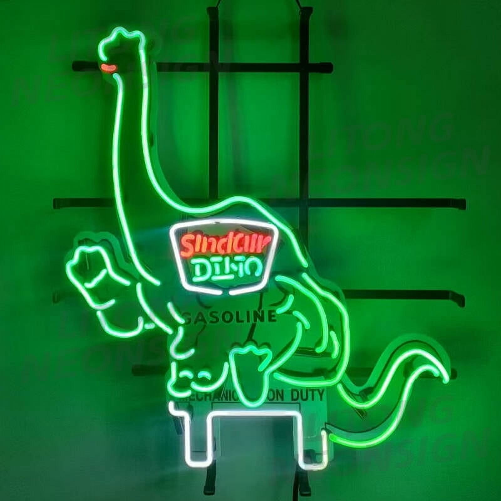Sinclair Dino Gasoline Neon Light Sign 24x20 Gas Station Garage Room ...