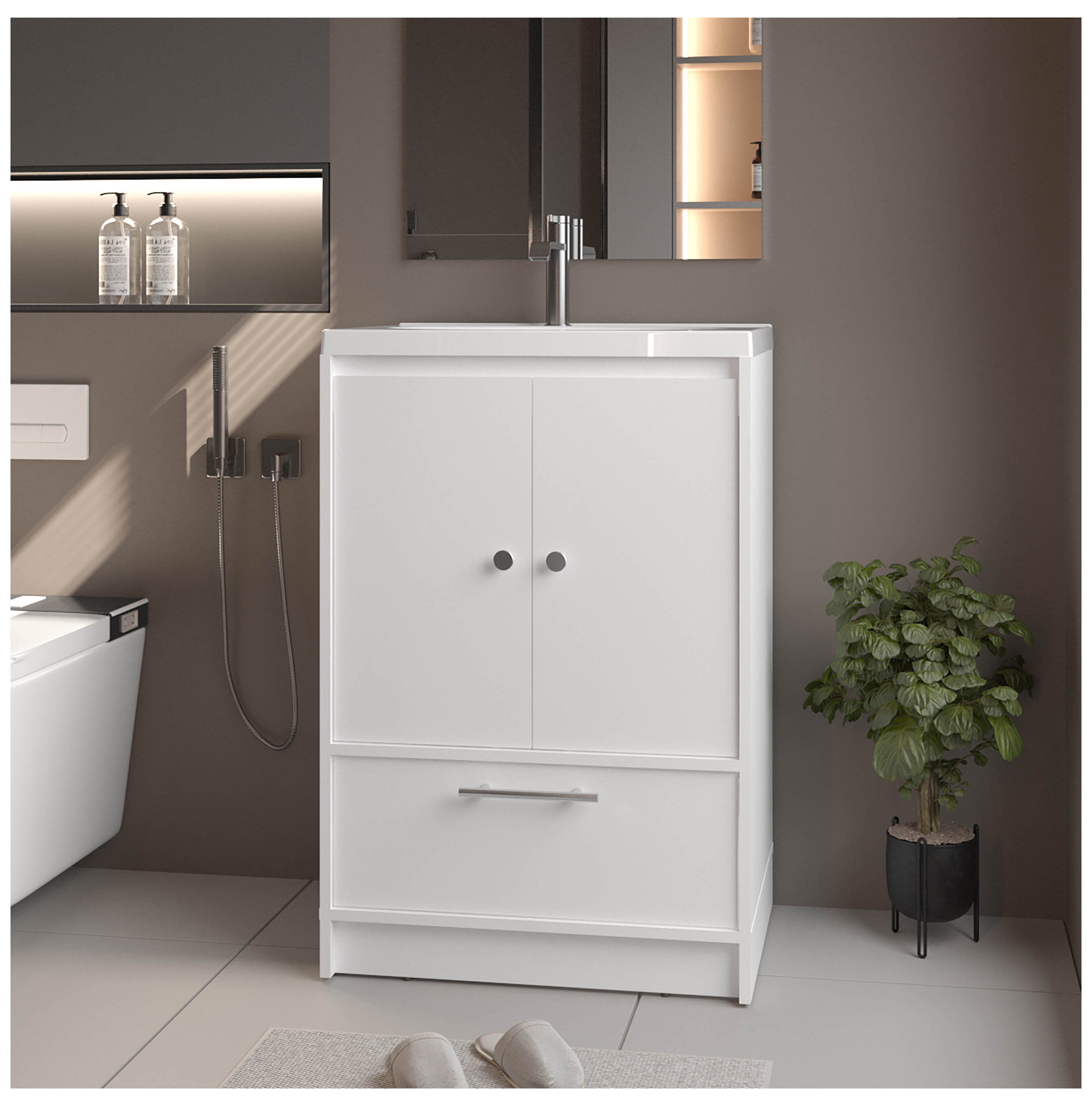 Sinclair Freestanding Bathroom Vanity with Sink, Two Doors and Bottom ...