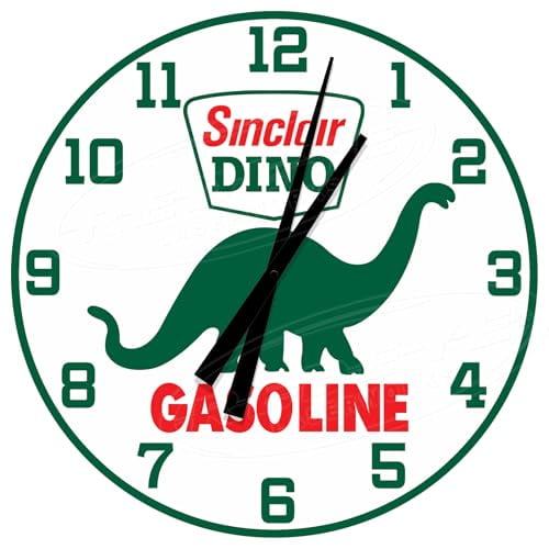 Sinclair Gasoline Dino Aluminum Metal Round Wall Clock (24 Inch ...