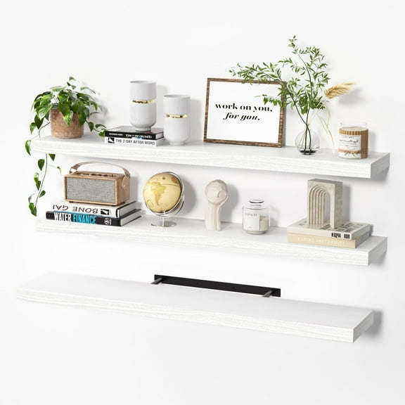 Floating Shelves, Wall Shelf Set of 3, 35.4 Inches Hanging Shelf with ...