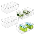 Sindcom 4 Pack Clear Plastic Food Storage Organizer Bins, Multi ...
