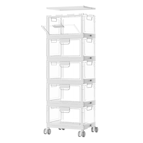 Sindcom 5-Layer Stackable Storage Bins, 120Qt Foldable Large Storage ...
