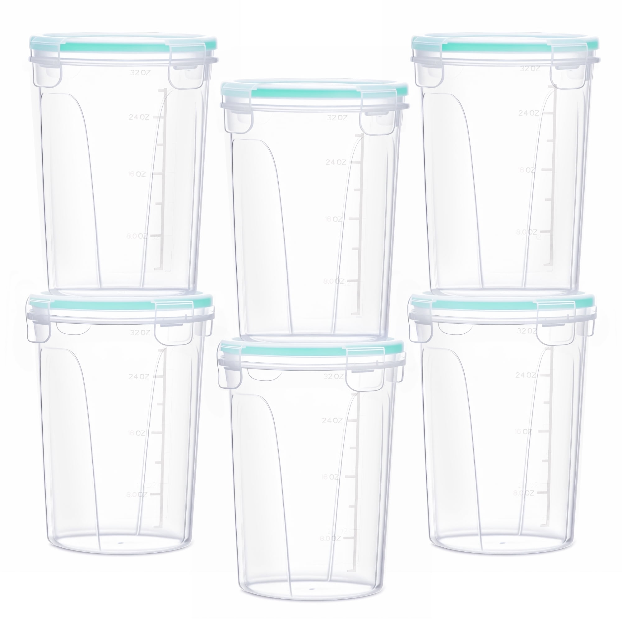 Sindcom 5 Pack Plastic Food Storage Containers with Lids, Meal Prep ...