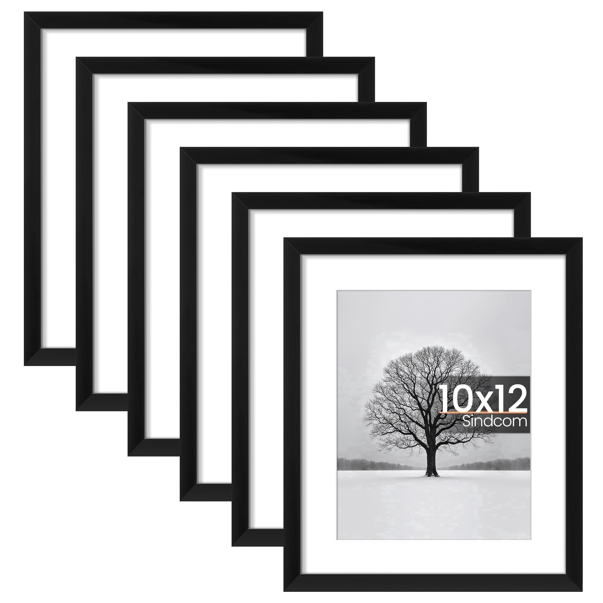Sindcom 6 Pack 10x12 Picture Frames,Display Pictures 7x9 with Mat or 10 ...
