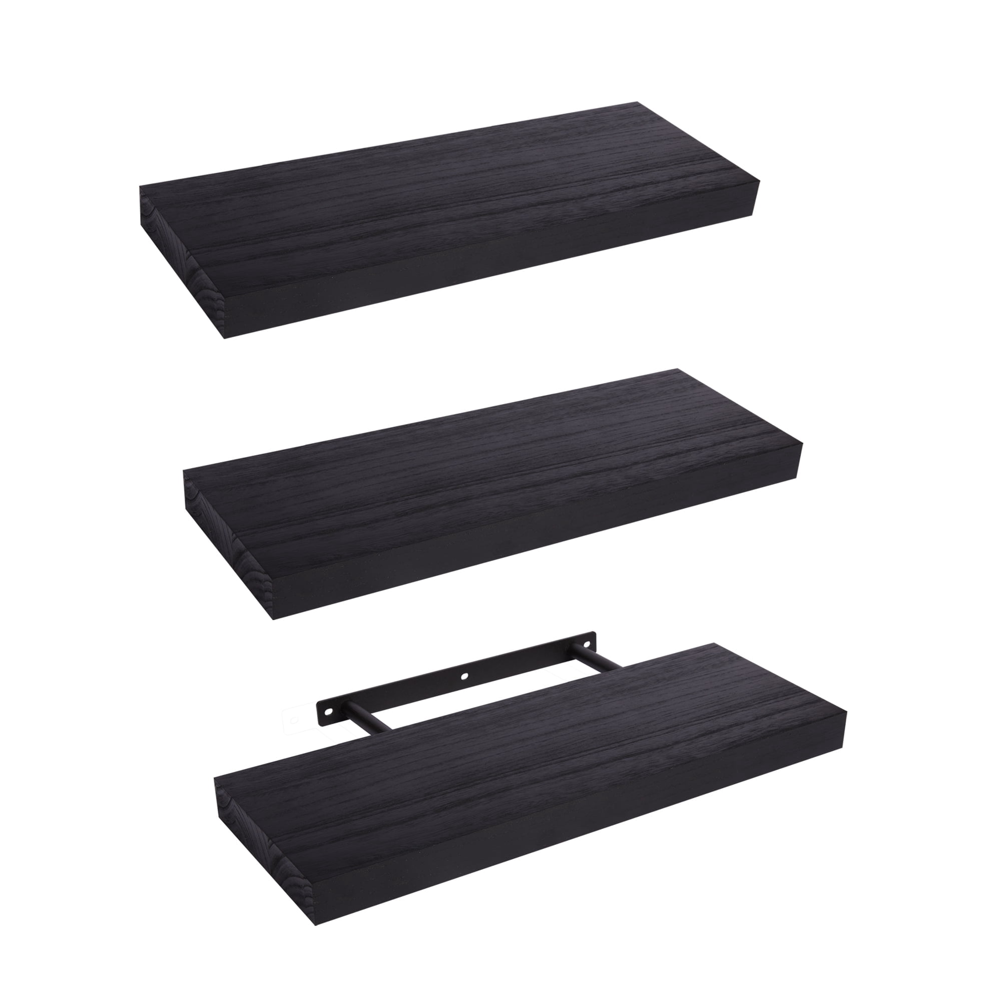 Sindcom Floating Shelves with Invisible Brackets, Wall Mounted Rustic ...