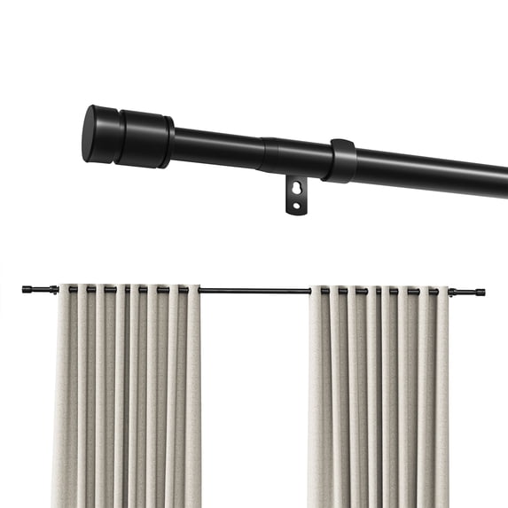 Sindcom Matte Black Curtain Rods for Windows 66 to 120 Inches, 1 Inch ...