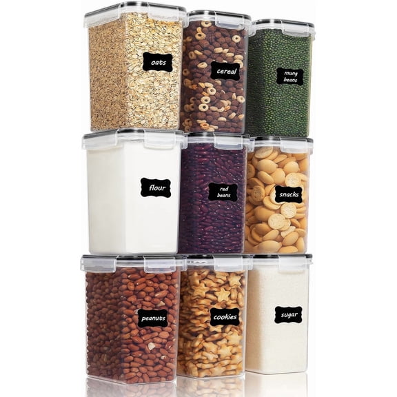 Qiulaii Sealed Cans Plastic Food Storage Container, Airtight Grain Jar ...