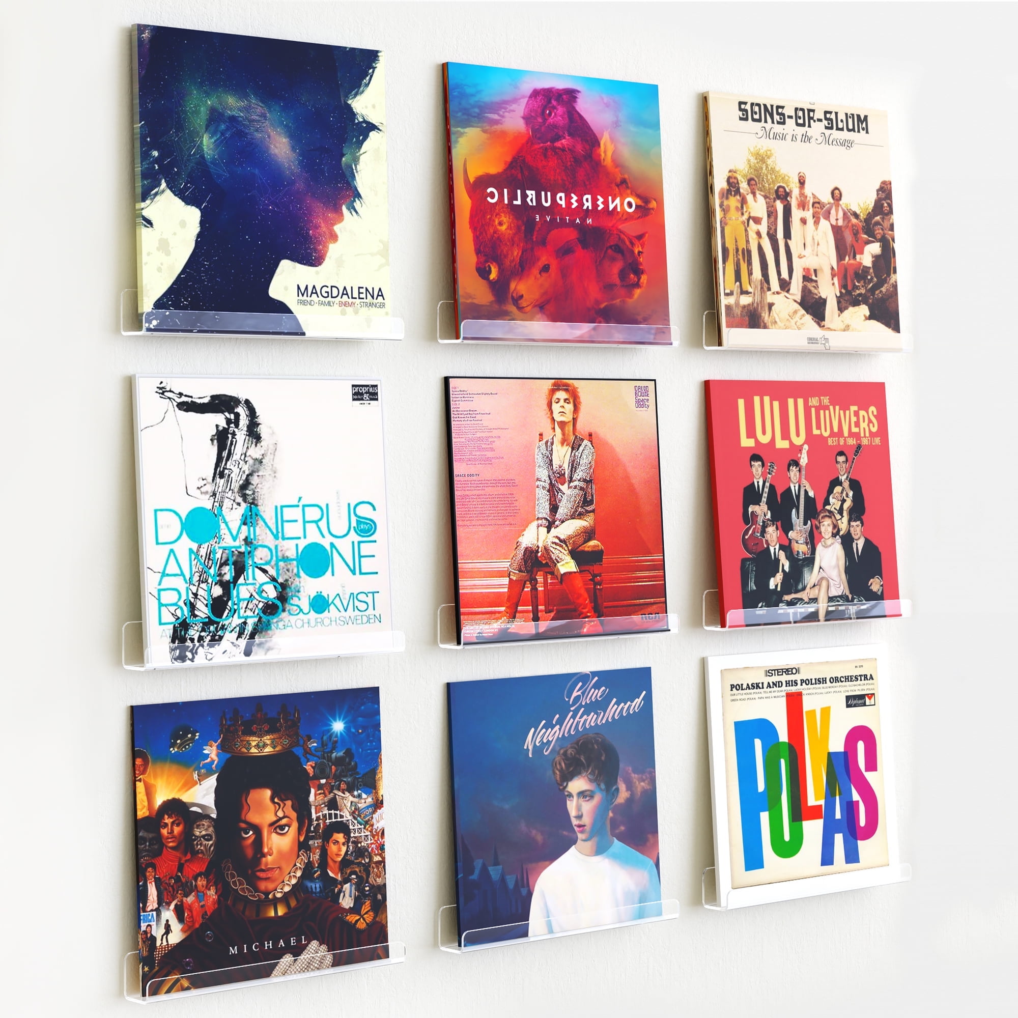 12x1.7" Sindcom Vinyl Record Holder Wall Mount Album Shelve Record ...