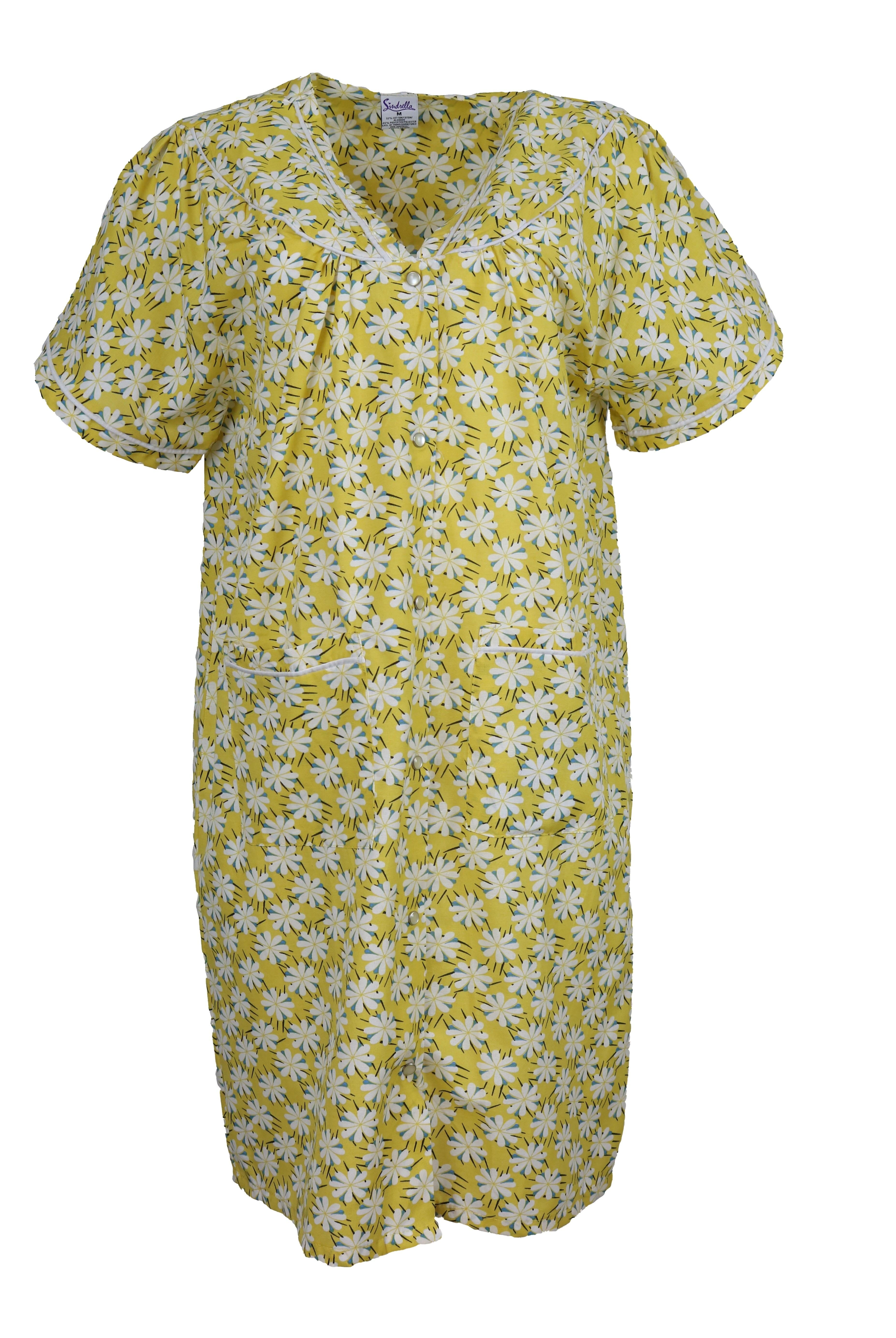 Sindrella Women's Cotton Blend Snap Front Duster Robe With Pocket ...