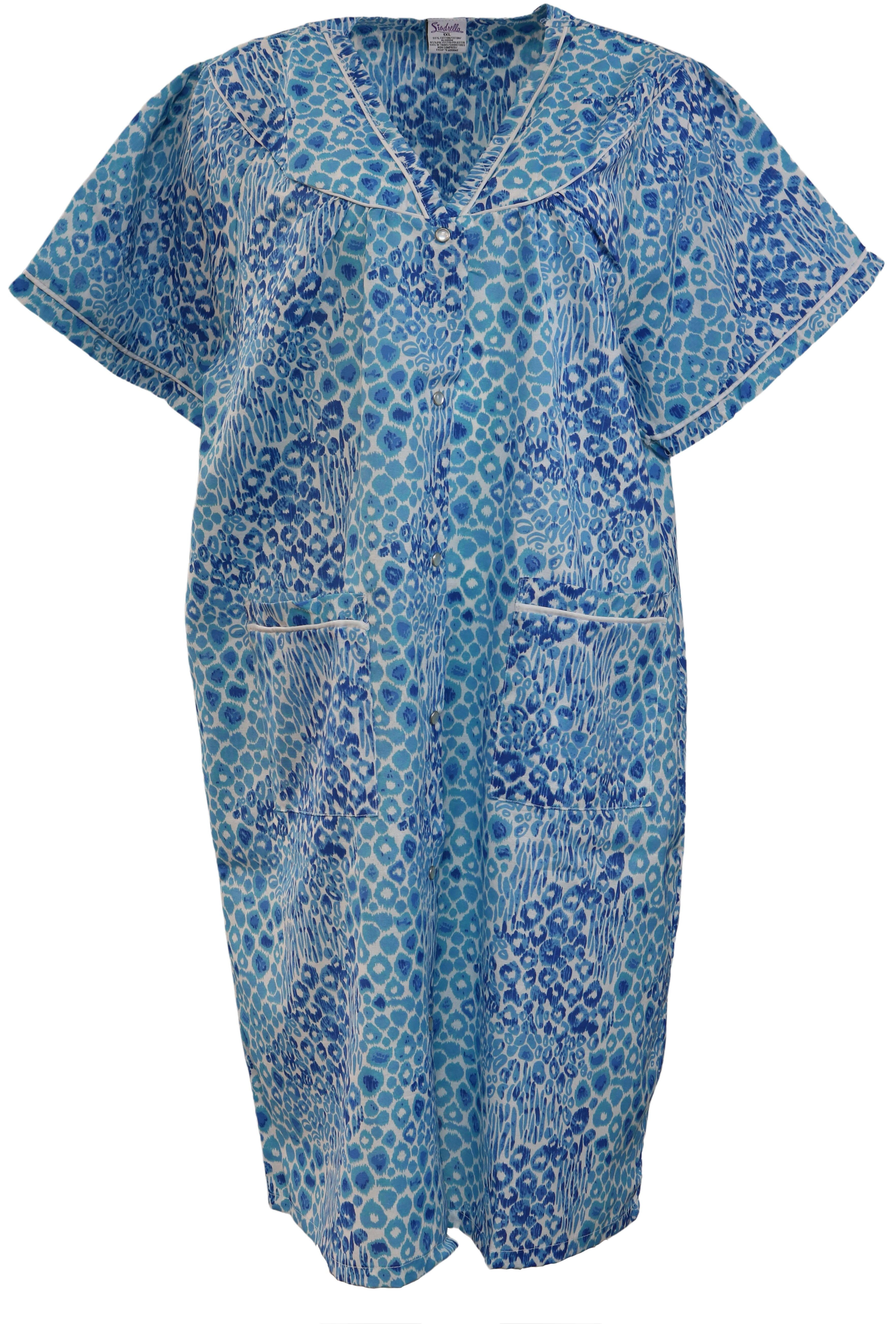 Sindrella Women's Plus Size Cotton Blend Snap Front Duster Robe With ...