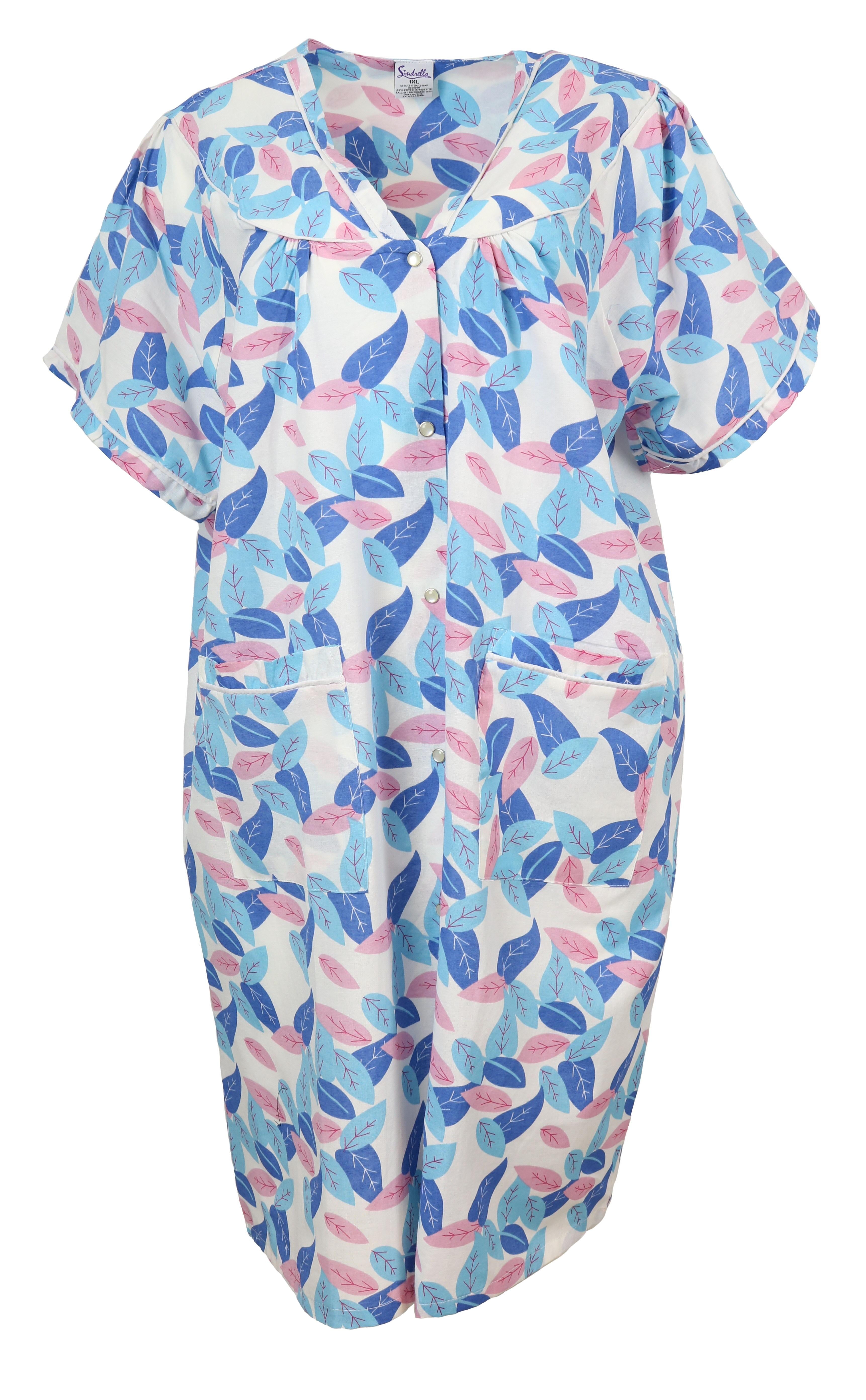 Sindrella Women's Plus Size Cotton Blend Snap Front Duster Robe With ...