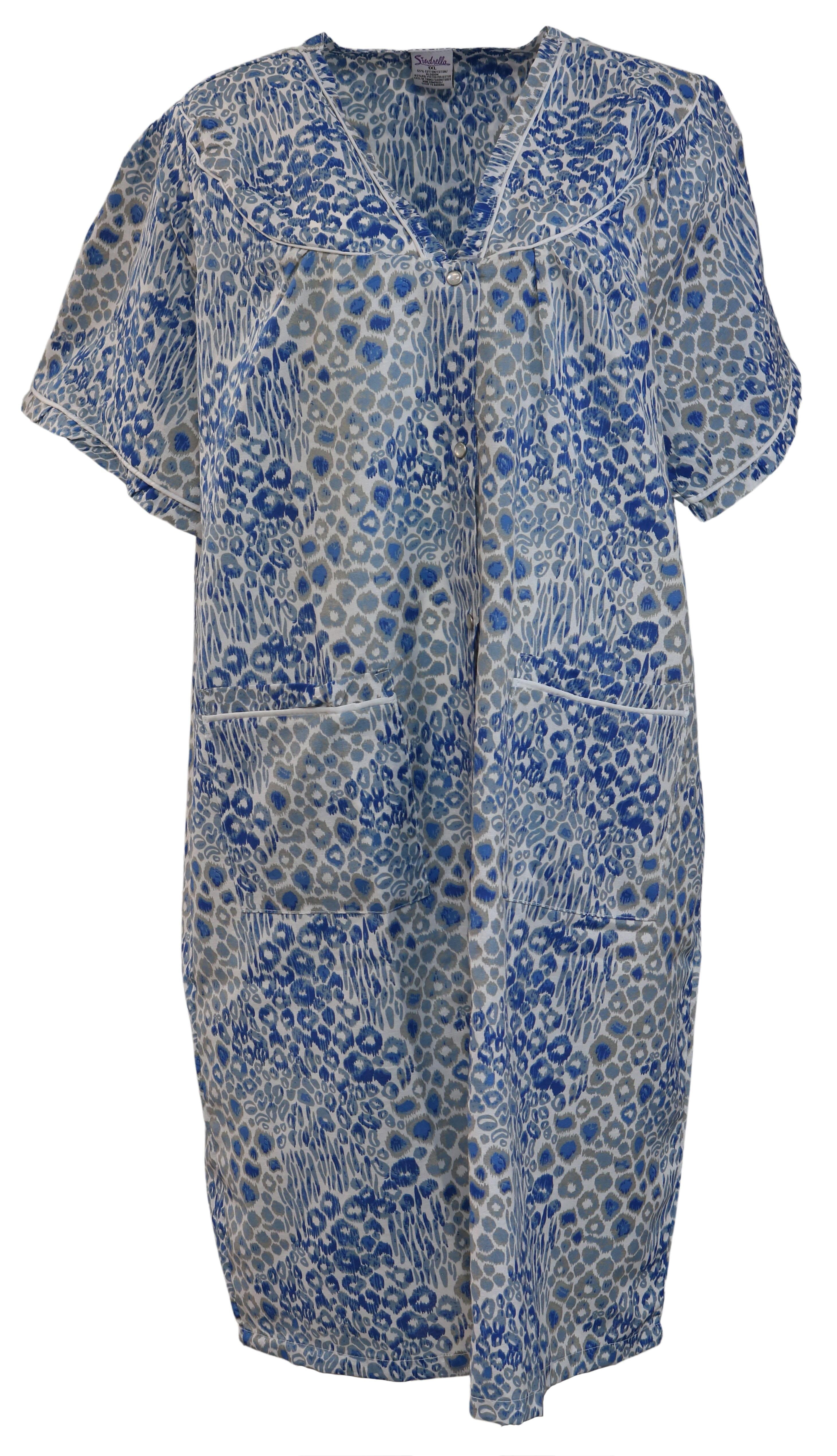 Sindrella Women's Plus Size Cotton Blend Snap Front Duster Robe With ...