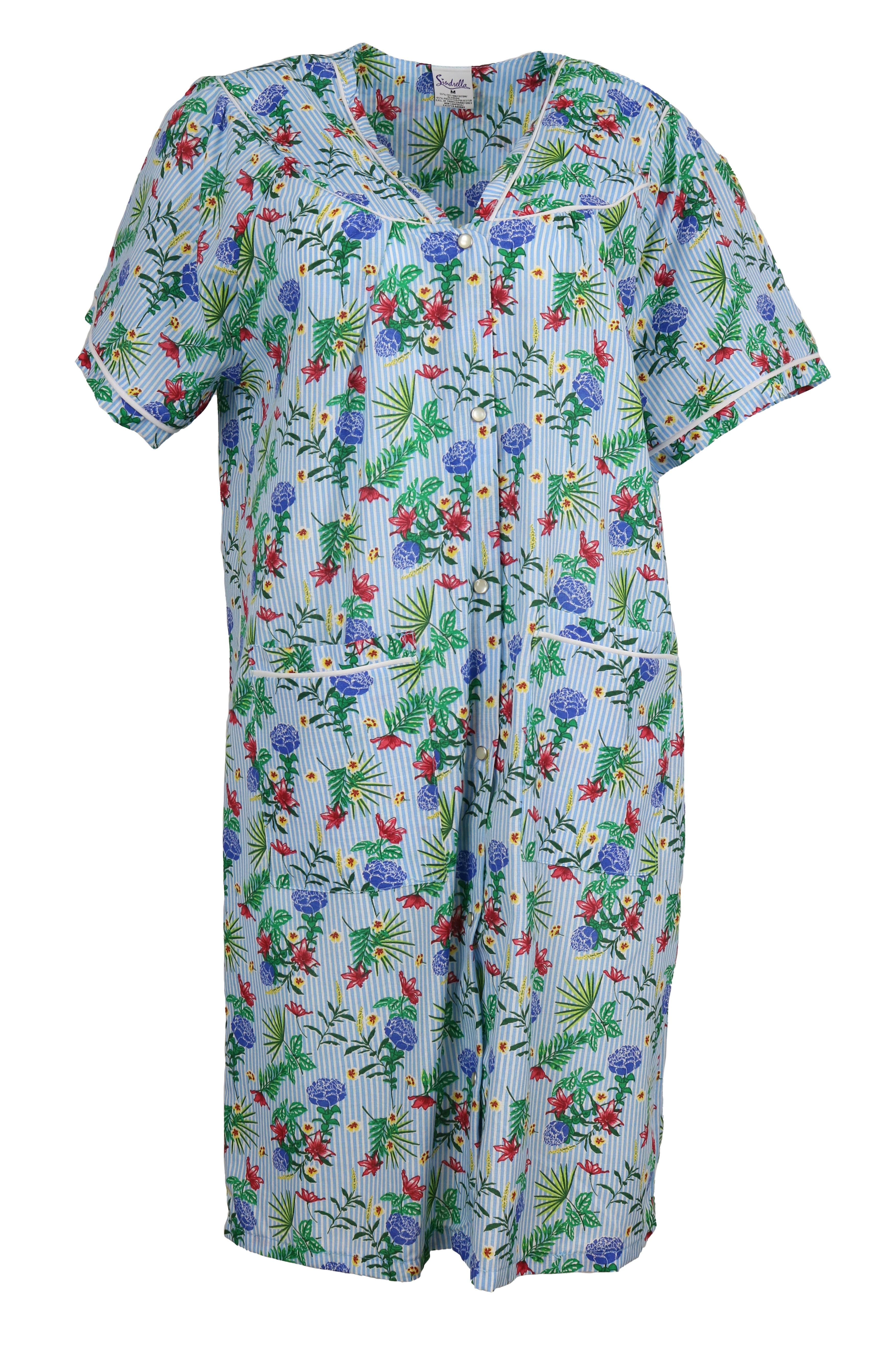 Sindrella Women's Plus Size Cotton Blend Snap Front Duster Robe With ...