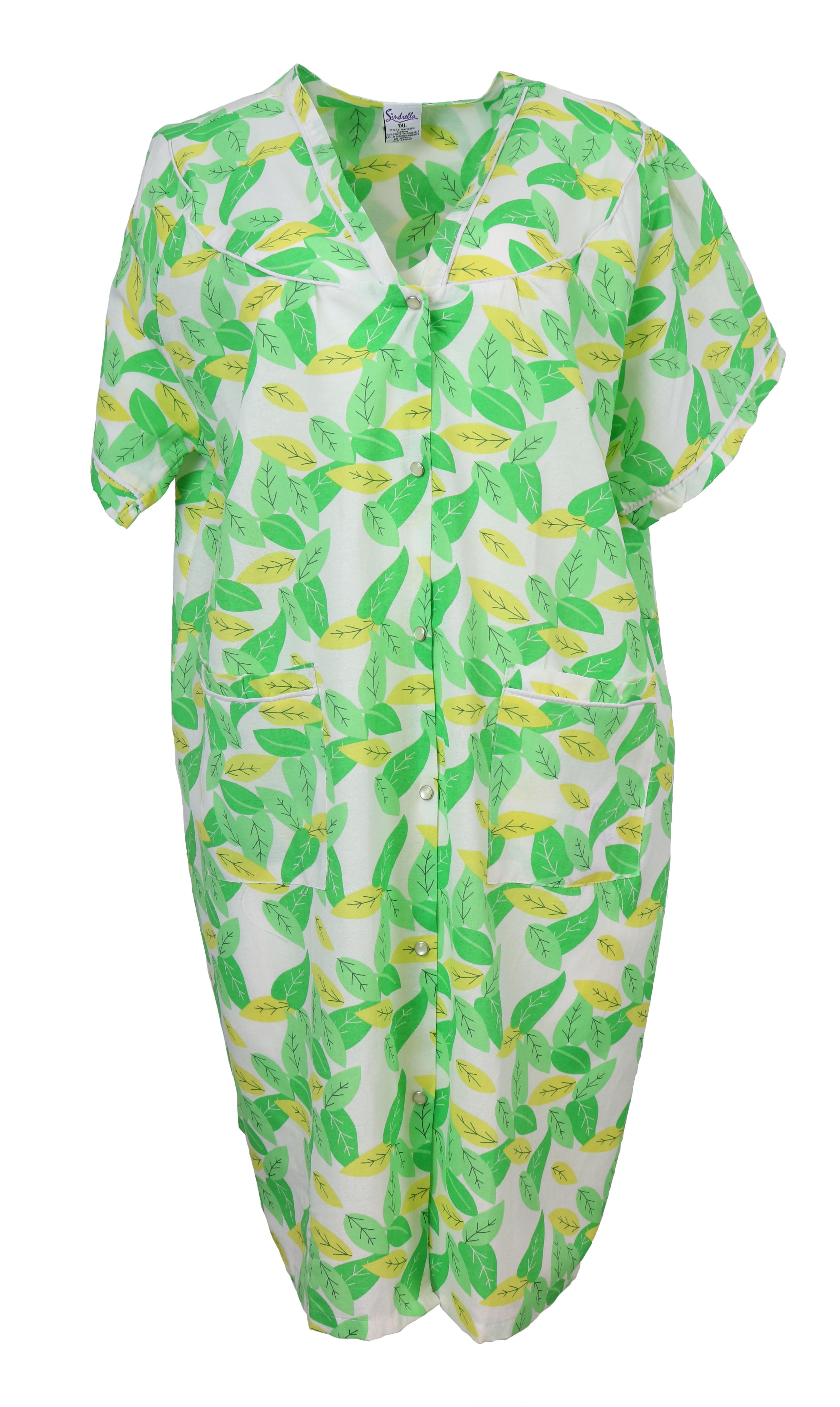 Sindrella Women's Plus Size Cotton Blend Snap Front Duster Robe With ...