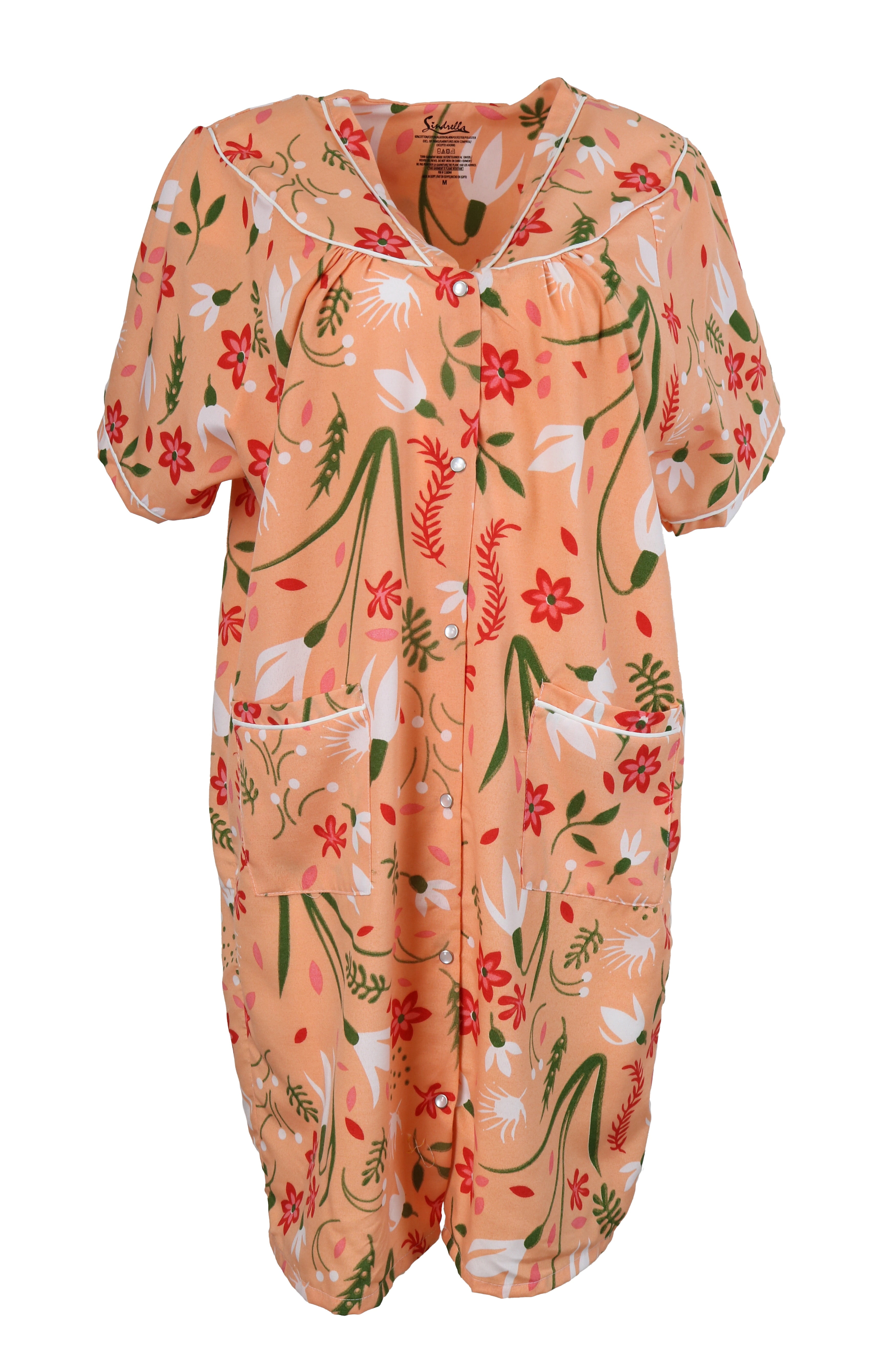 Sindrella Women's Plus Size Cotton Blend Snap Front Duster Robe With ...
