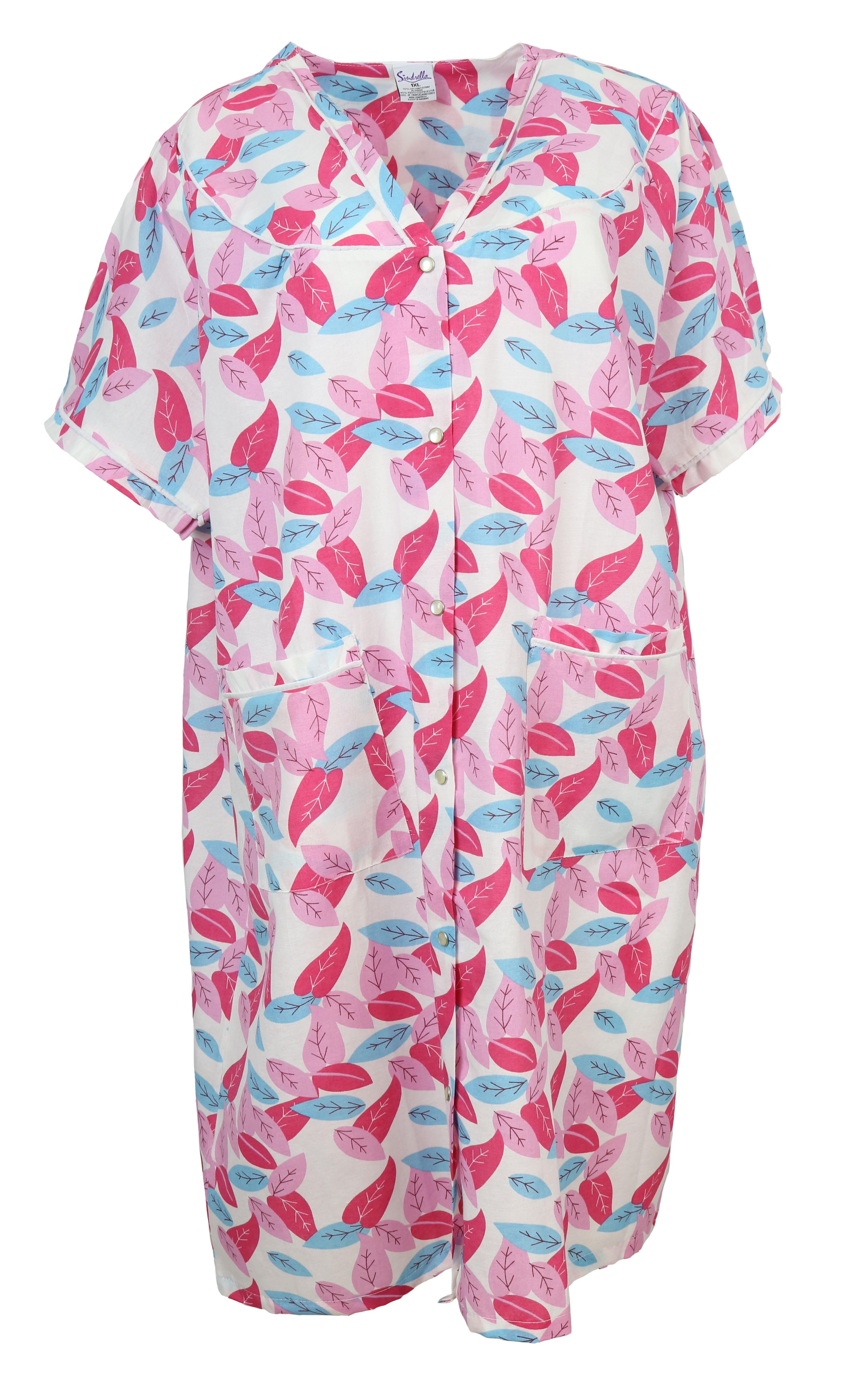 Sindrella Women's Plus Size Cotton Blend Snap Front Duster Robe With ...