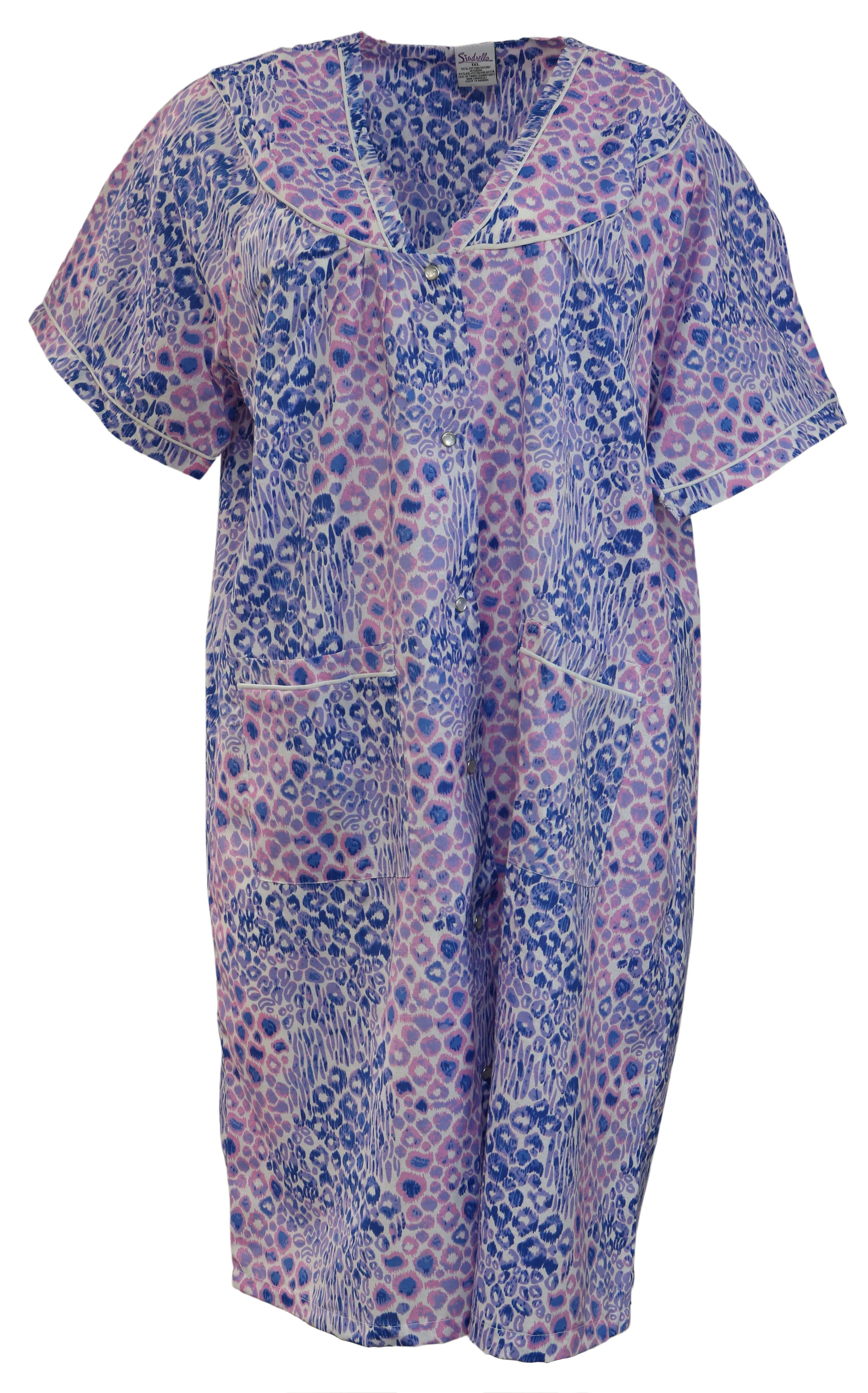 Sindrella Women's Plus Size Cotton Blend Snap Front Duster Robe With ...