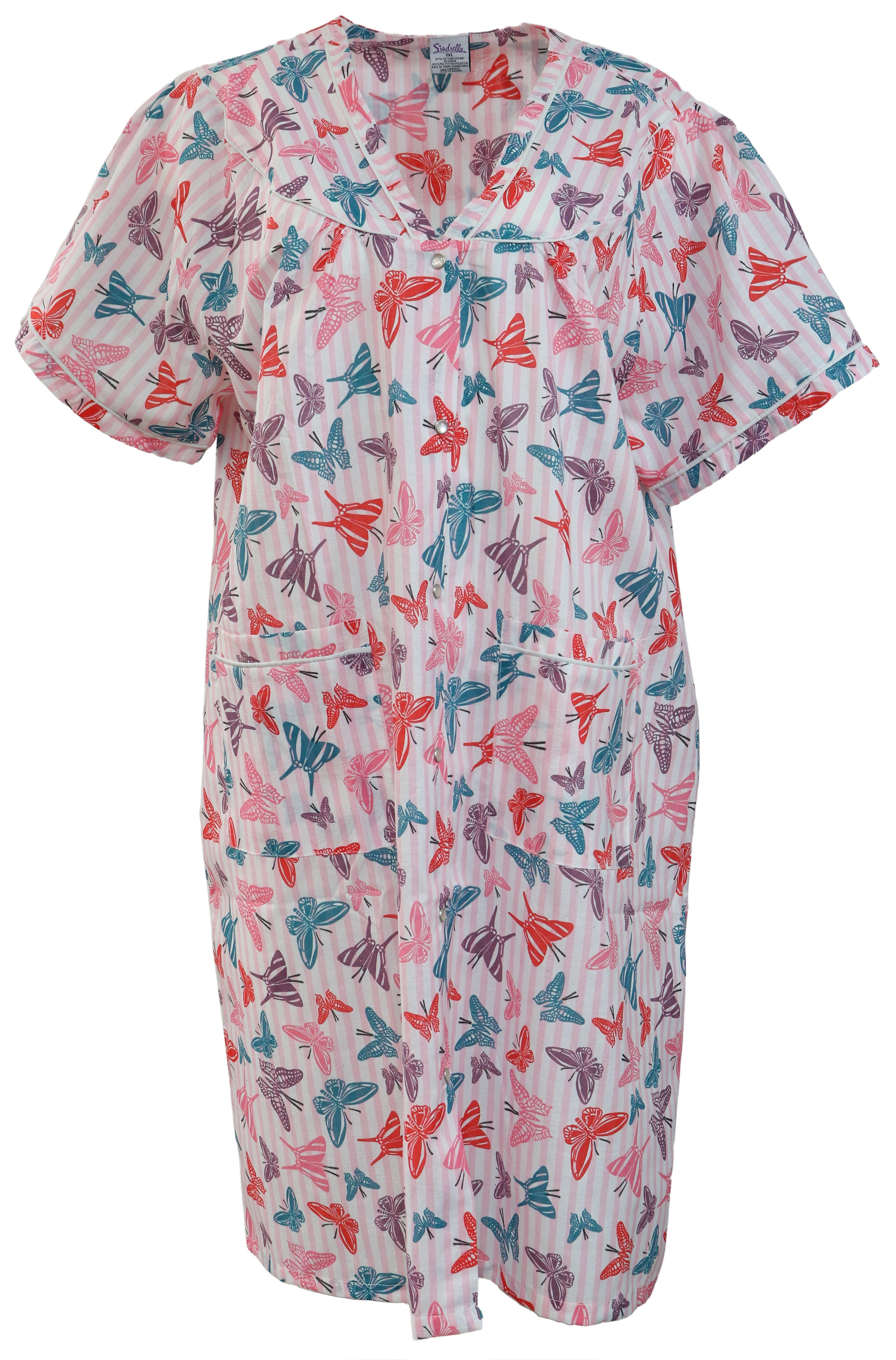 Sindrella Women's Plus Size Cotton Blend Snap Front Duster Robe With ...