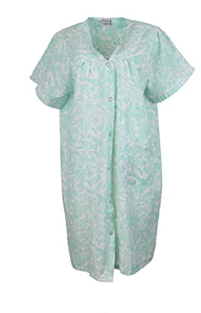 Sindrella Women's Plus Size Cotton Blend Snap Front Duster Robe with ...