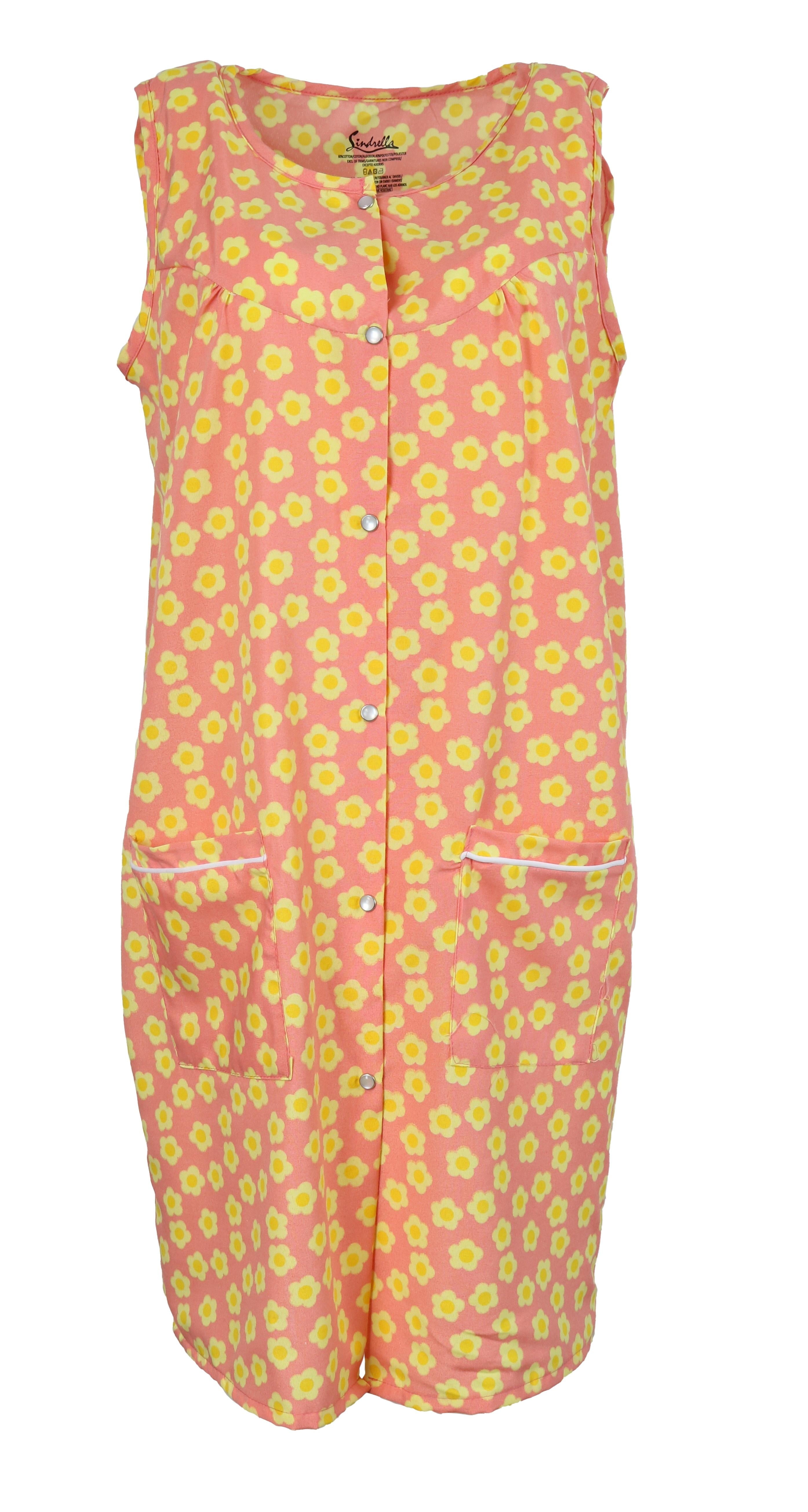 Sindrella Women's Size Cotton Blend Snap Front Duster Robe With Pocket ...