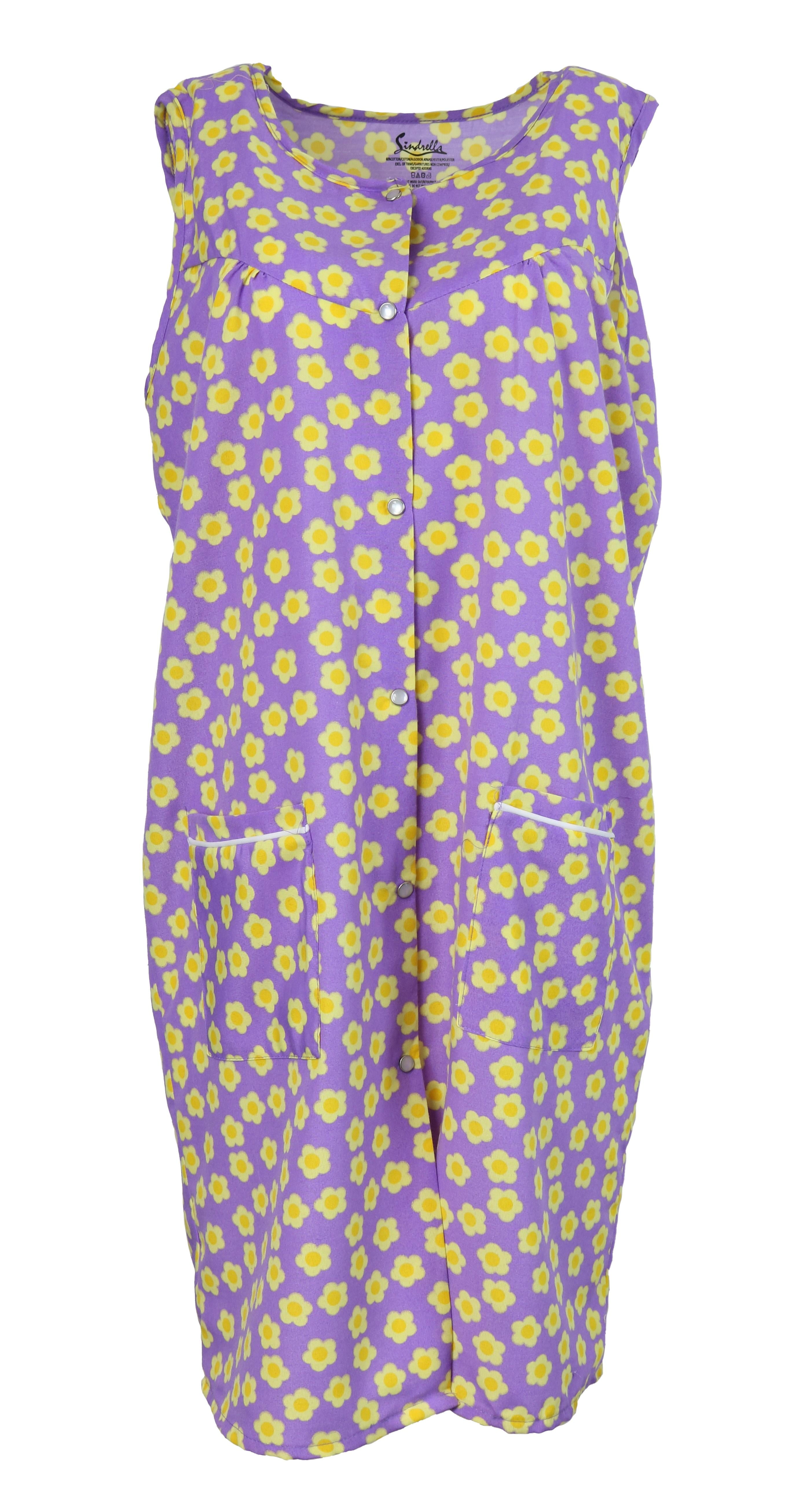 Sindrella Women's Size Cotton Blend Snap Front Duster Robe With Pocket ...