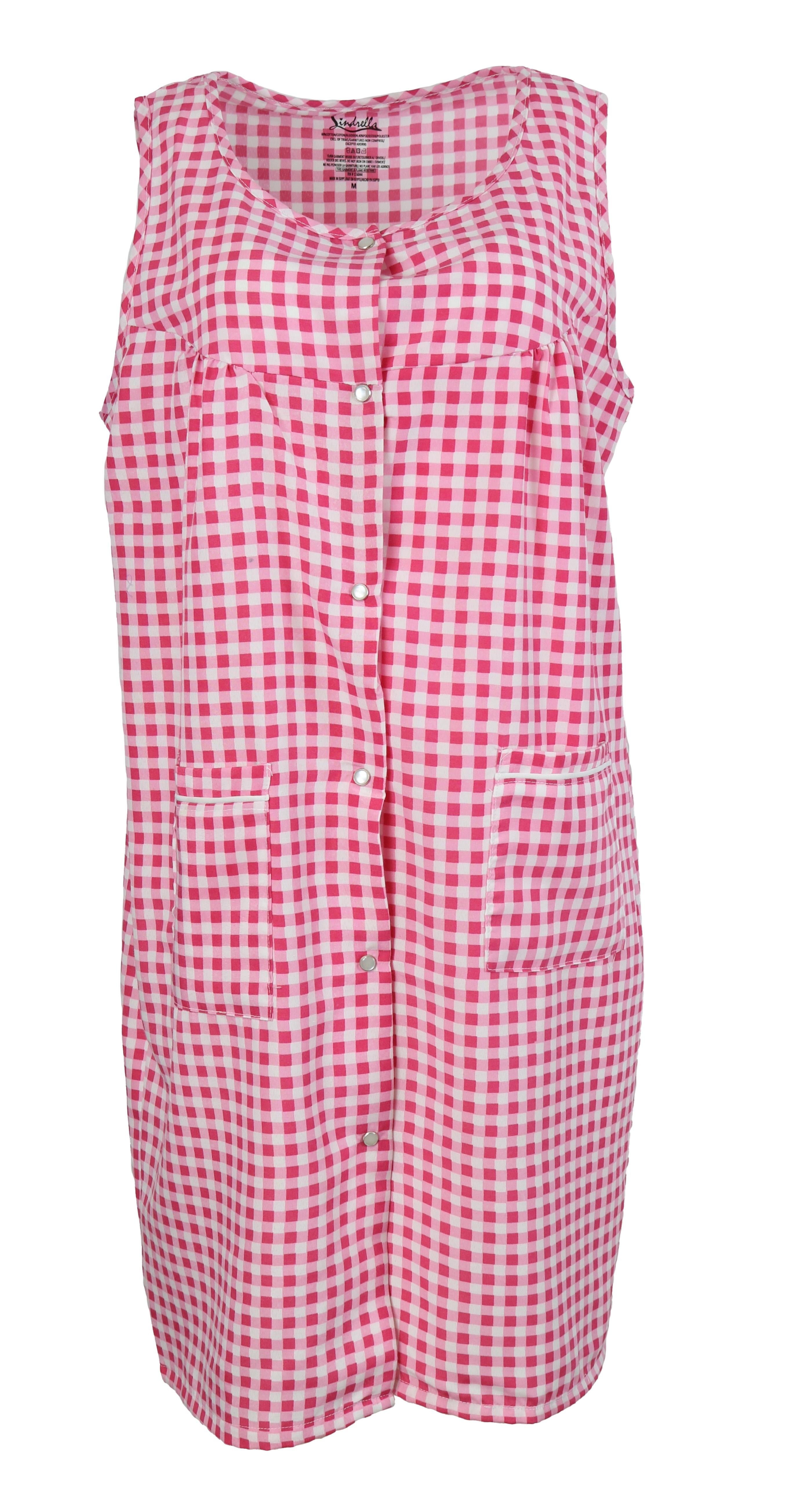 Sindrella Women's Sleeveless Cotton Blend Snap Front Duster Robe With ...