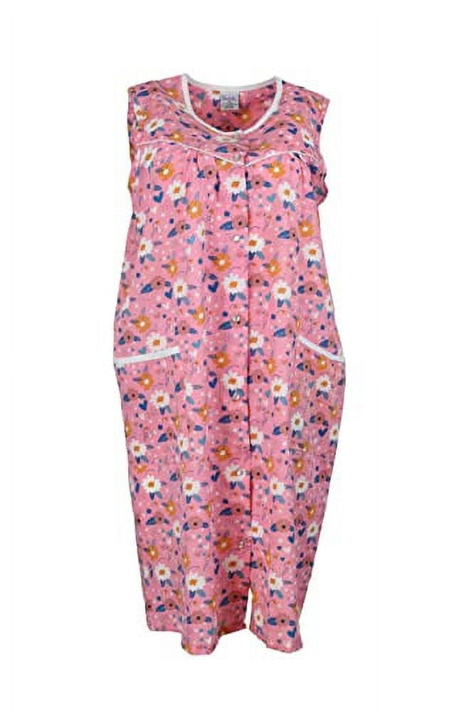 Sindrella Women's Sleeveless Plus Size Cotton Blend Snap Front Duster ...