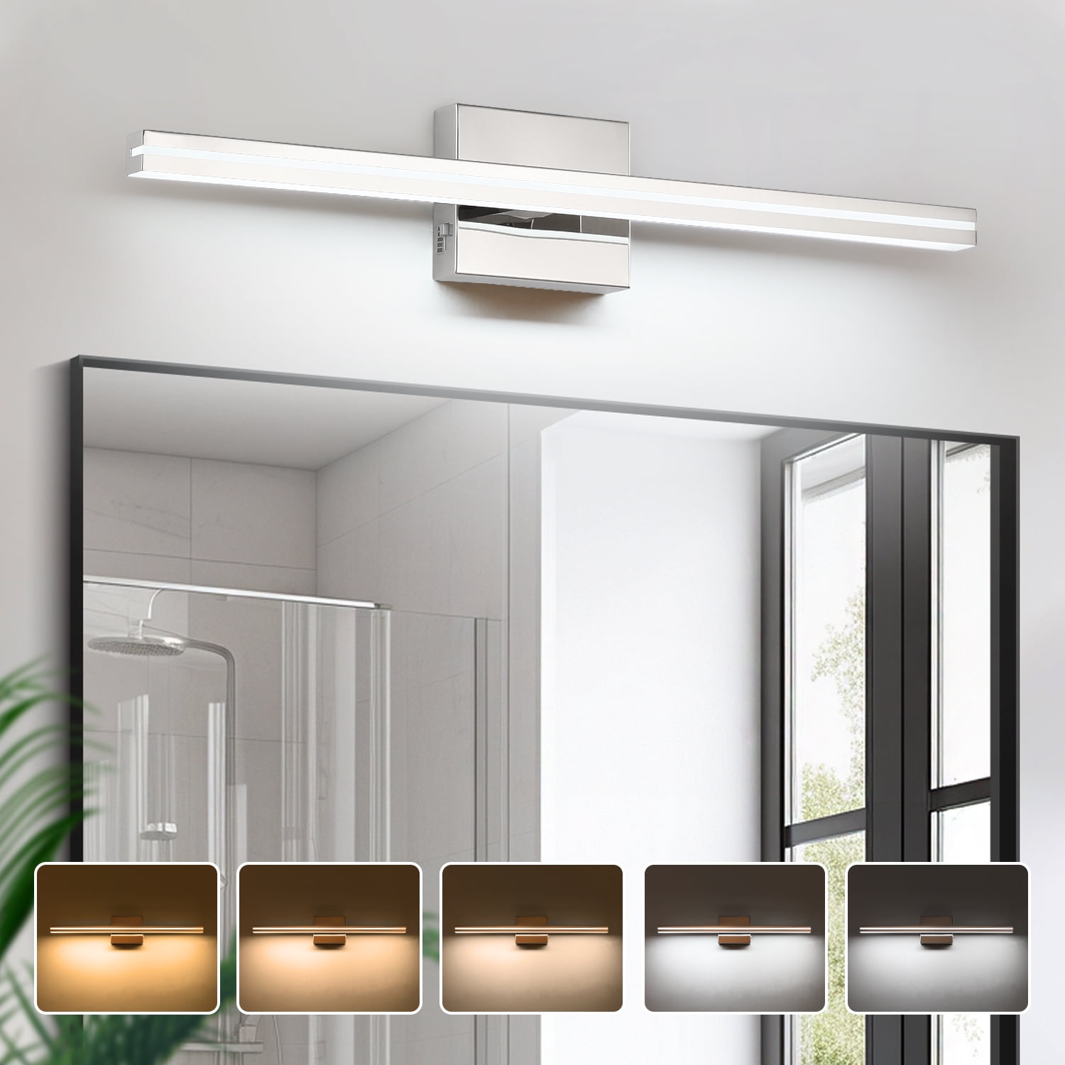 SineRise LED Modern Bathroom Vanity Light Bar with 5 Color Modes (24 ...