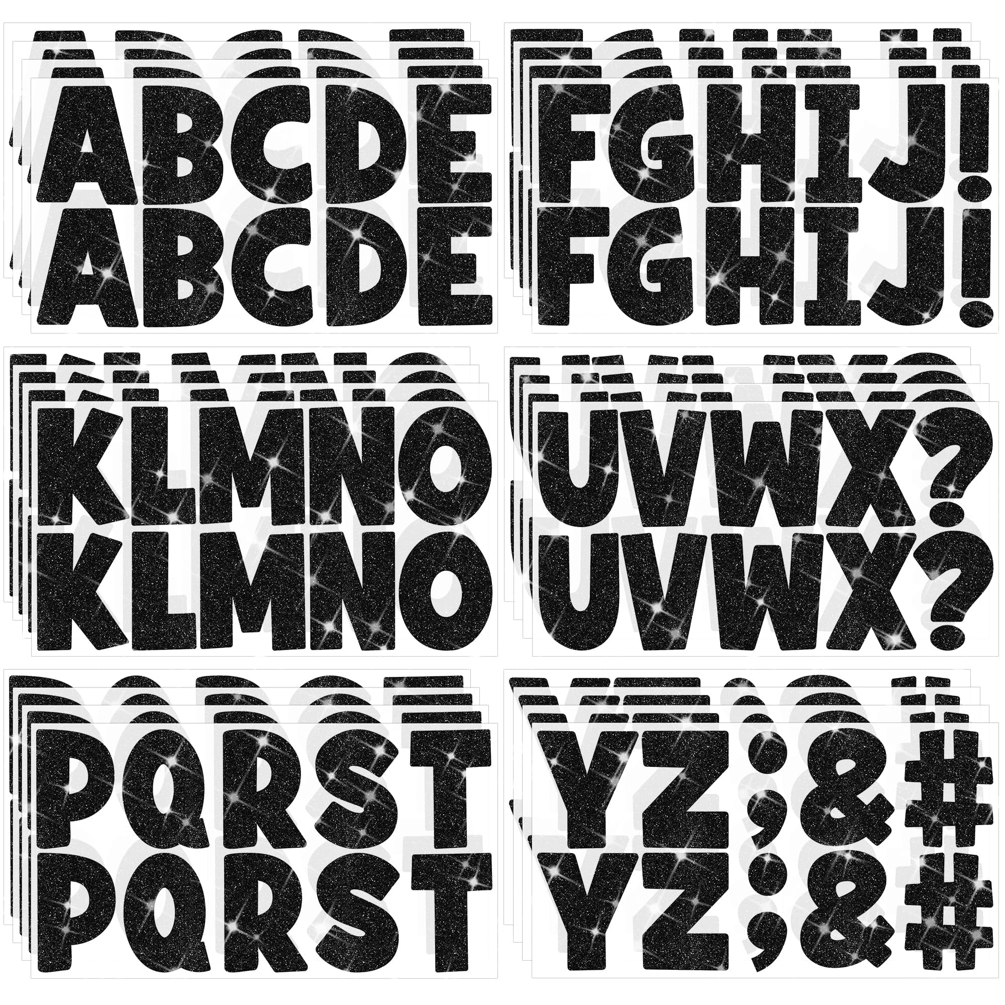 Sinekong 24 Sheets Glitter Letter Stickers Large Bulletin Board Letters ...