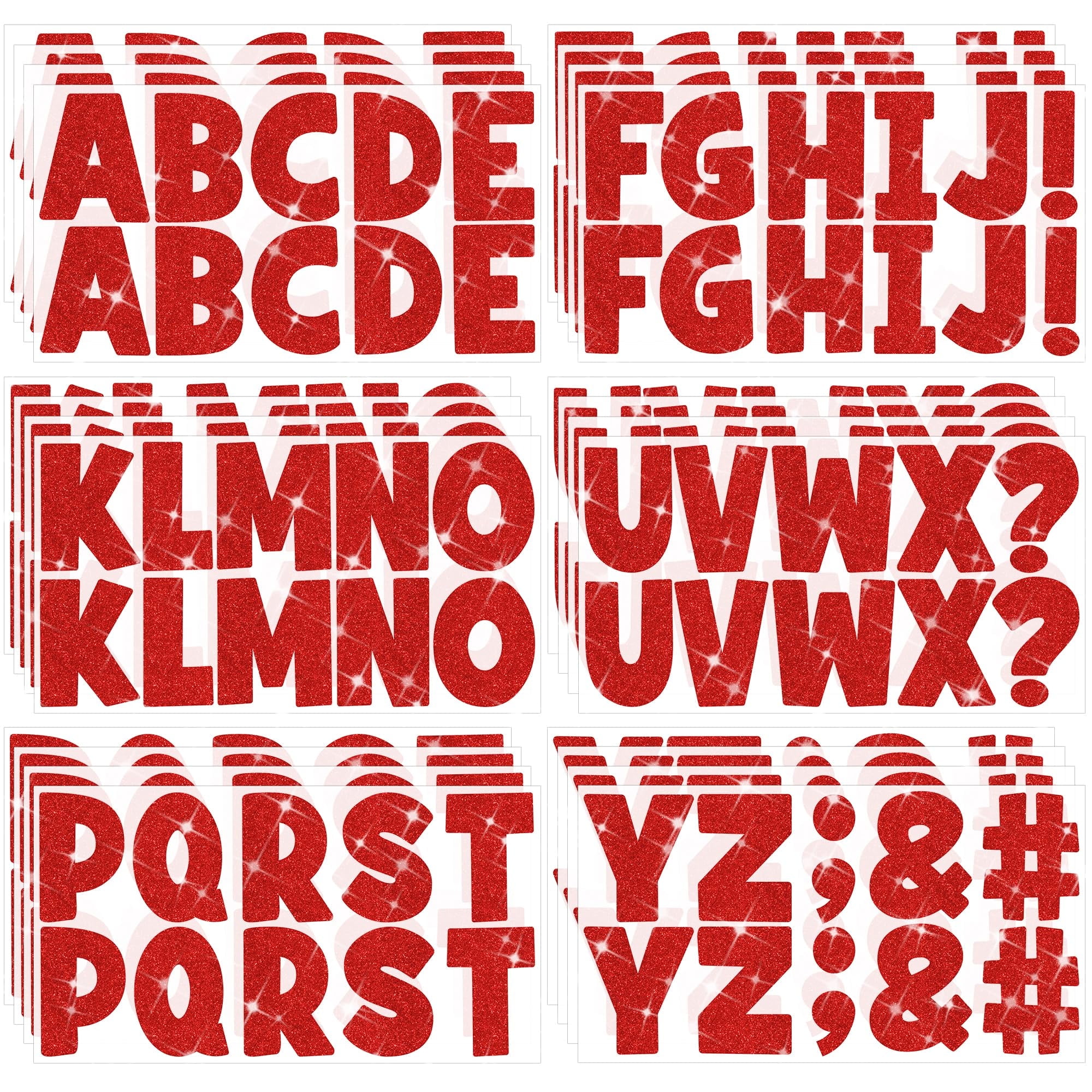 Sinekong 24 Sheets Glitter Letter Stickers Large Bulletin Board Letters ...