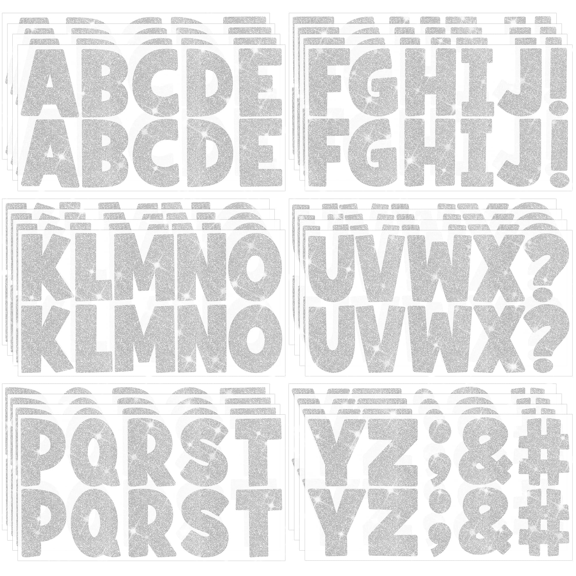 Sinekong 24 Sheets Glitter Letter Stickers Large Bulletin Board Letters ...