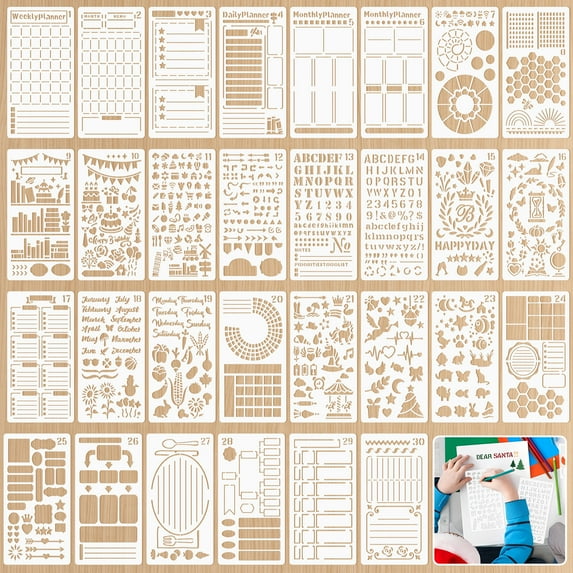 Sinekong 30 PCS Journal Stencils, Bullet Journaling Supplies for ...