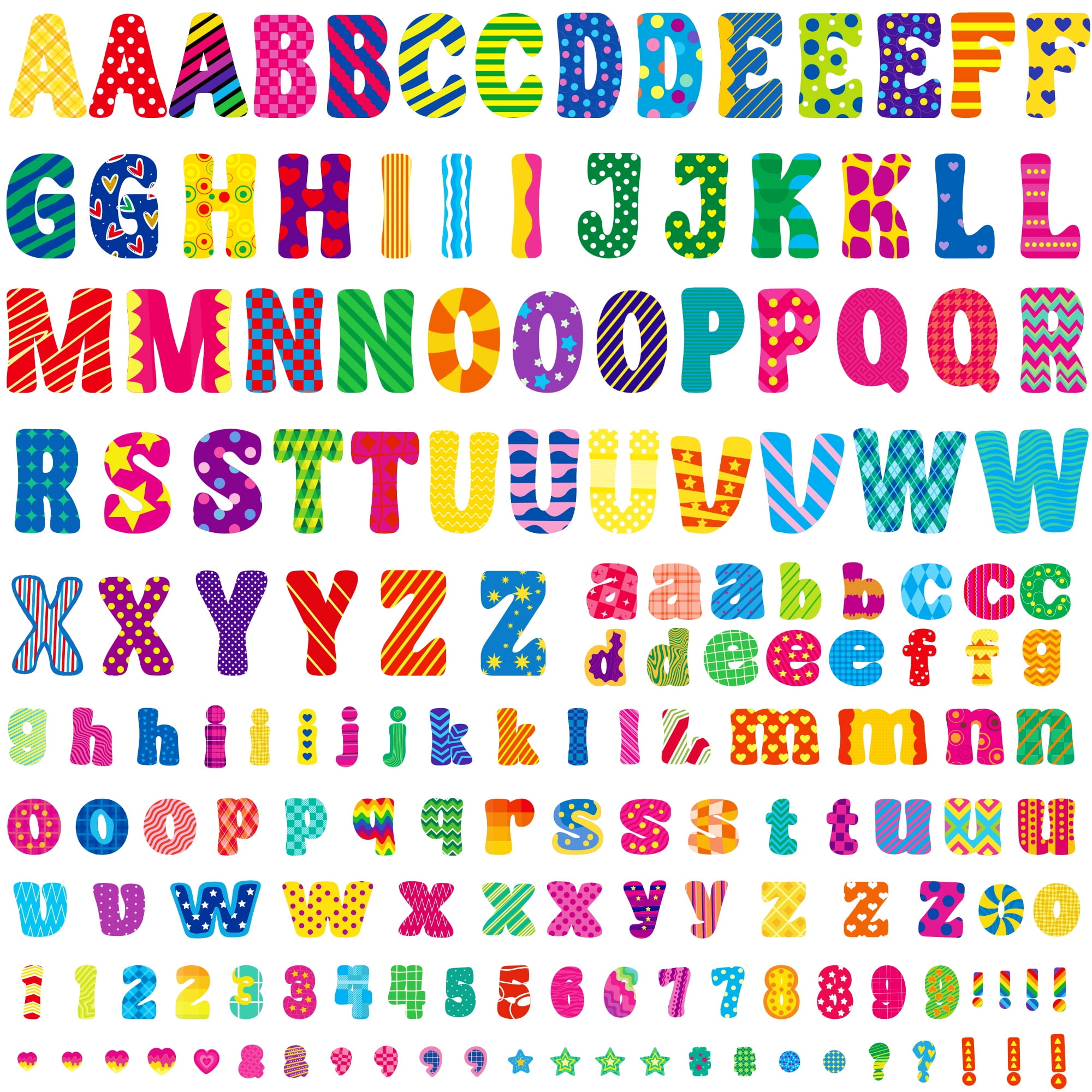 Sinekong 332 PCS Bulletin Board Letters, Alphabet Combo Set Colorful ...