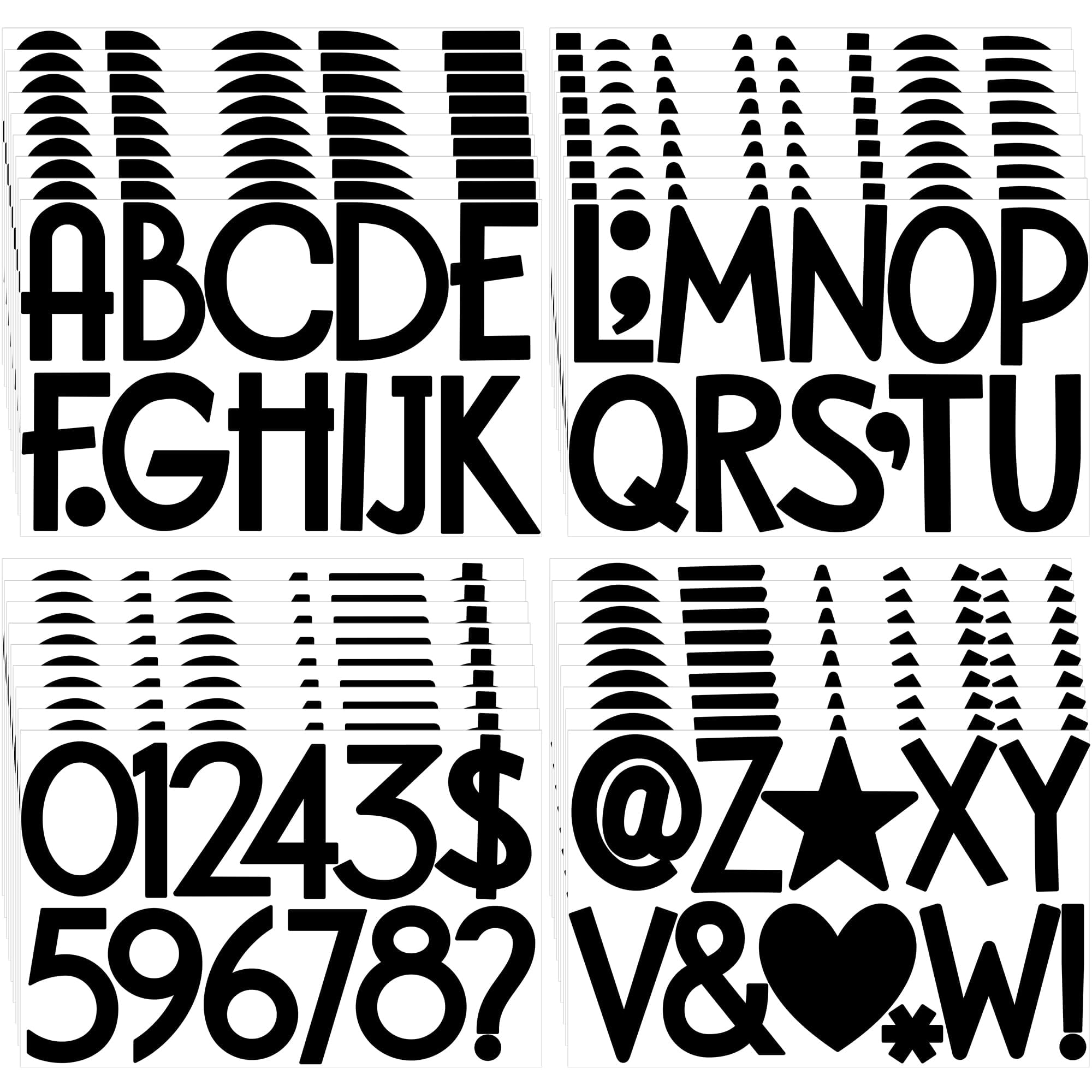 Sinekong 36 Sheets Letter Stickers Large Alphabet Number Stickers 3 ...