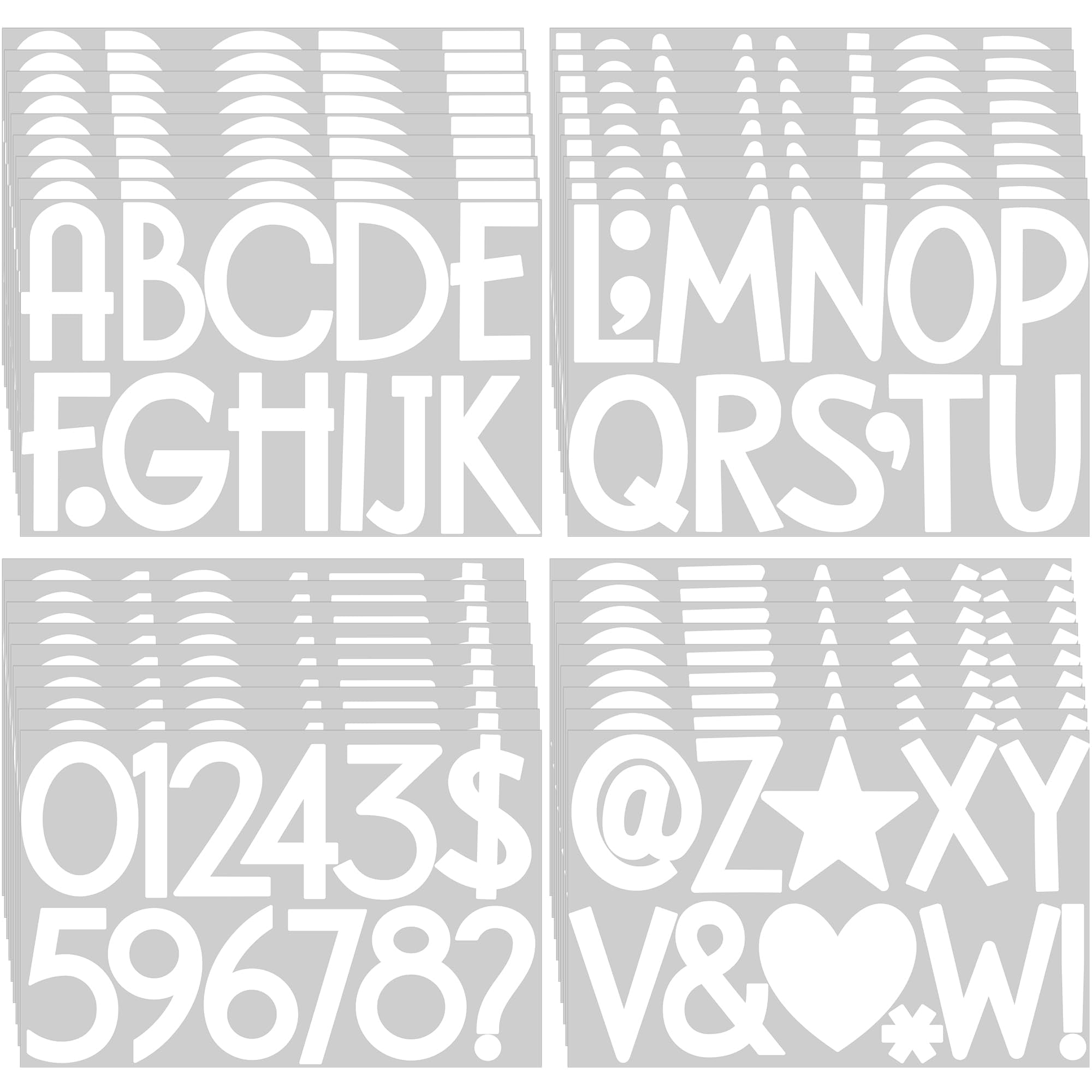 Sinekong 36 Sheets Letter Stickers Large Alphabet Number Stickers 3 ...