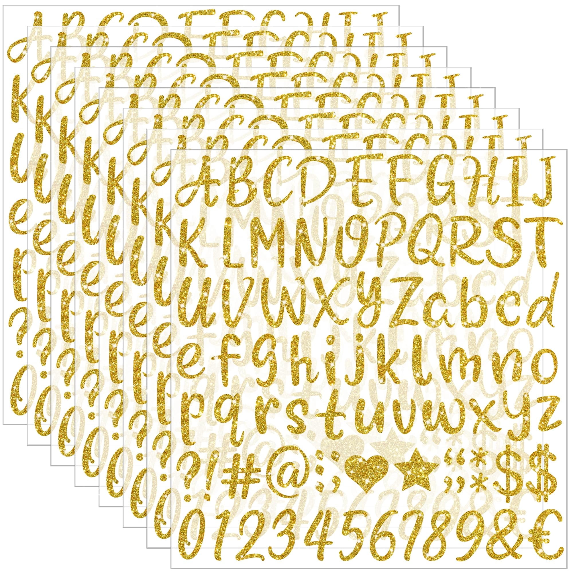 Sinekong 648 PCS Gold Letter Stickers Glitter Alphabet Stickers 1 Inch ...