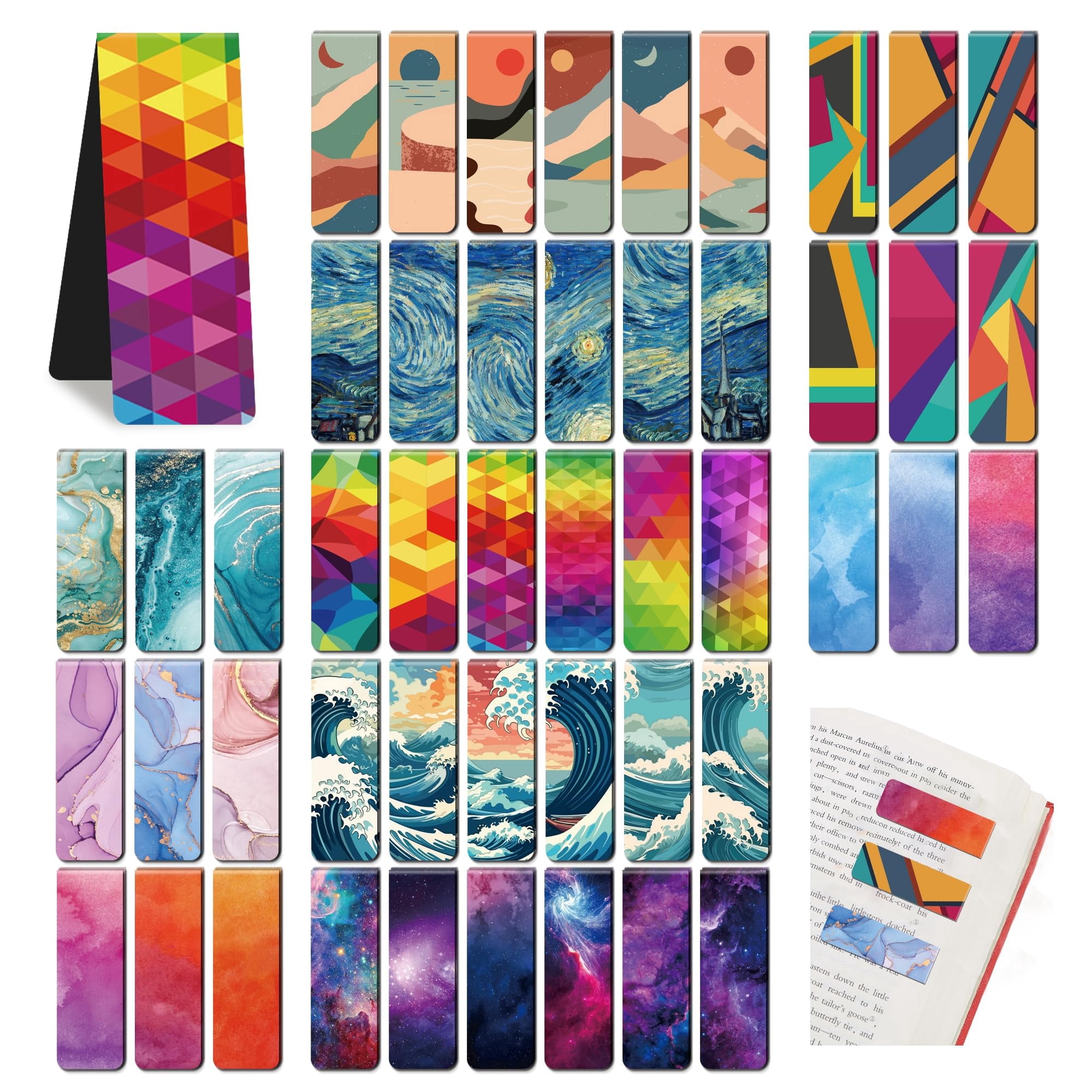 Sinekong 96Pcs Magnetic Bookmarks for Women & Men, Magnet Bookmark ...