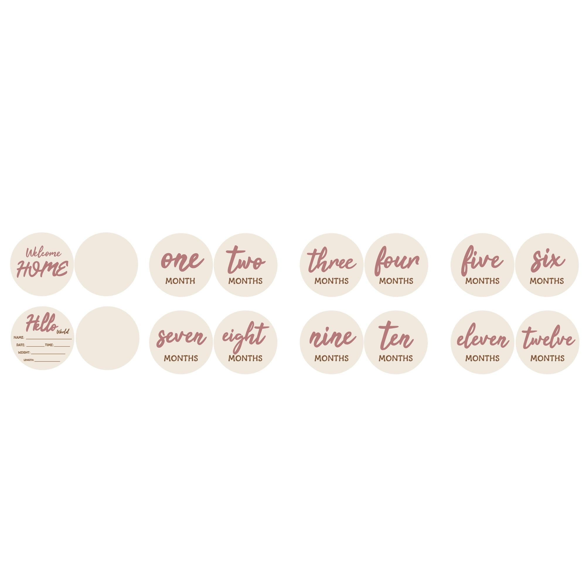Sinekong Baby Monthly Milestone Markers Disc, Wooden 3D Milestone Cards ...