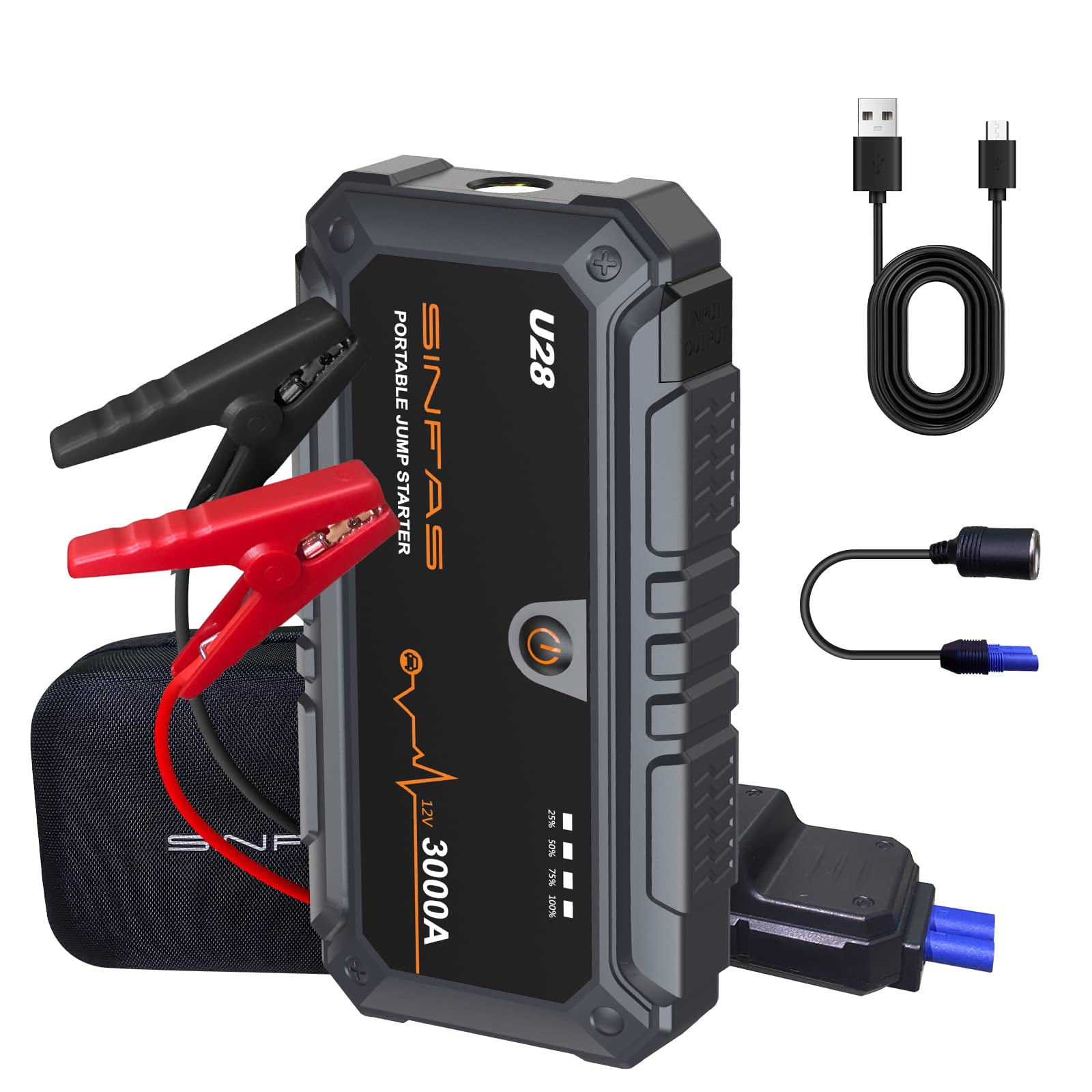 Sinfas 26800mAh PD 65W Fast Charging Lithium Car Portable Battery Jump ...