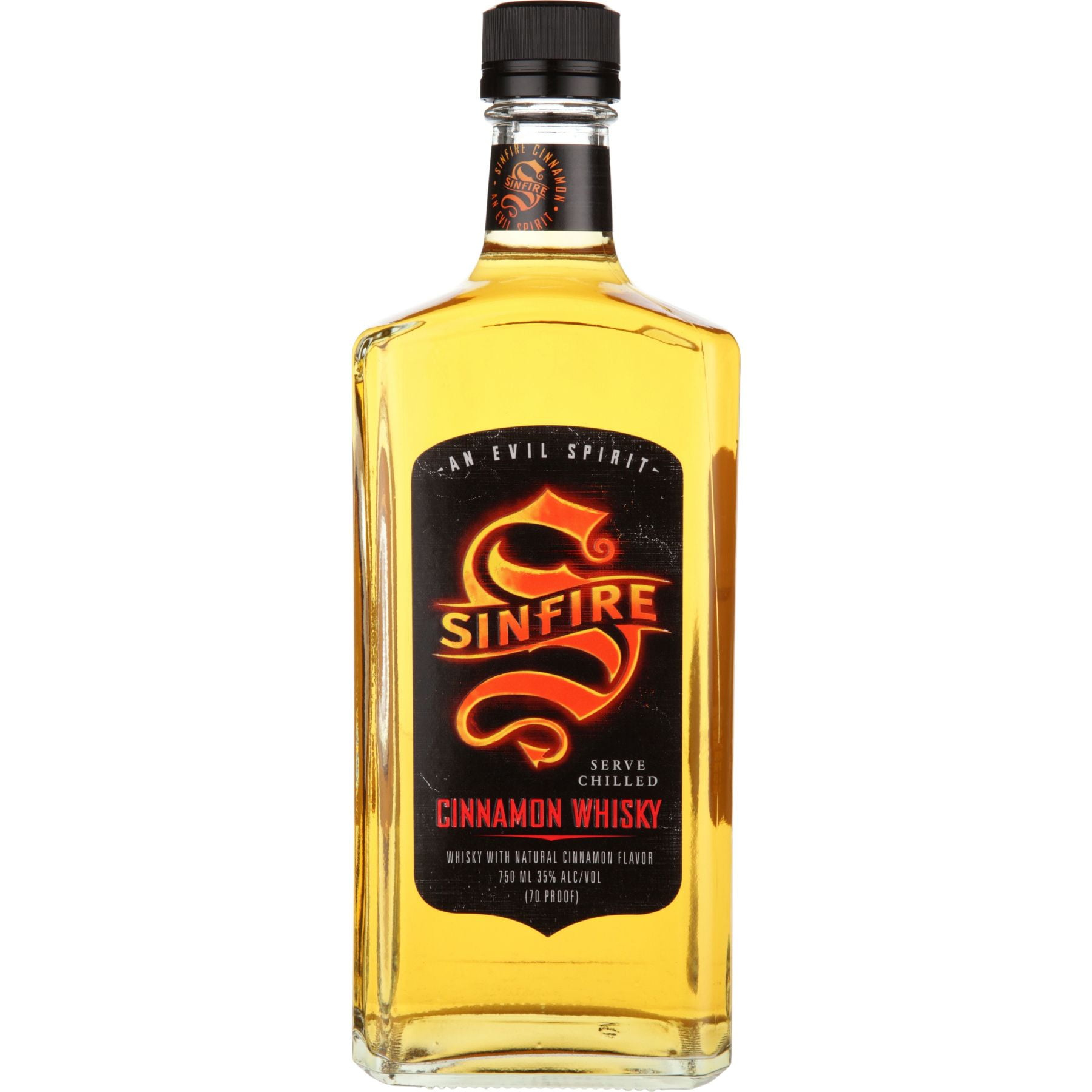 Sinfire Cinnamon Flavored Whiskey, 750 ml Bottle, 35% ABV - Walmart.com