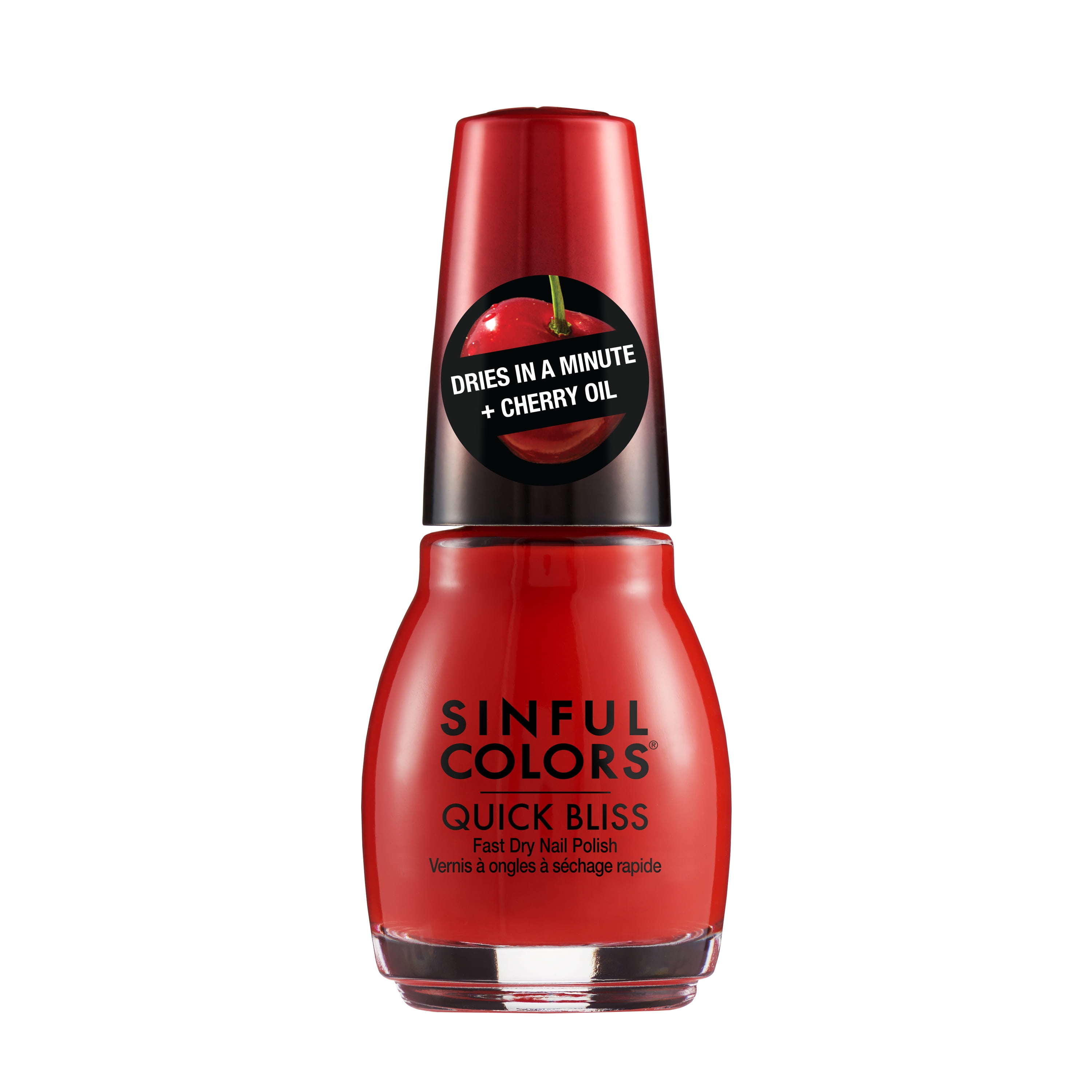 Sinfulcolors Quick Bliss Nail Polish Cherry Chaser Glossy Fast Drying