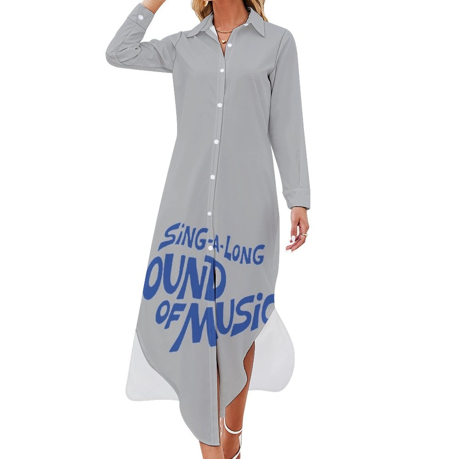 Sing A Long Sound Of Music Long Sleeved Shirt Dress prom dress ladies ...